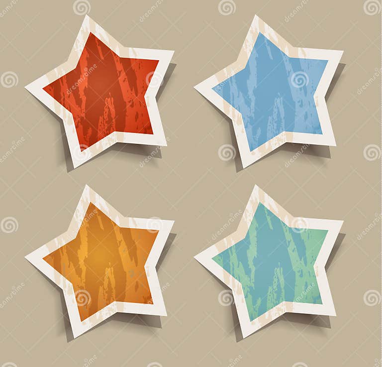 Distressed Stars stickers stock vector. Illustration of paper - 19884962