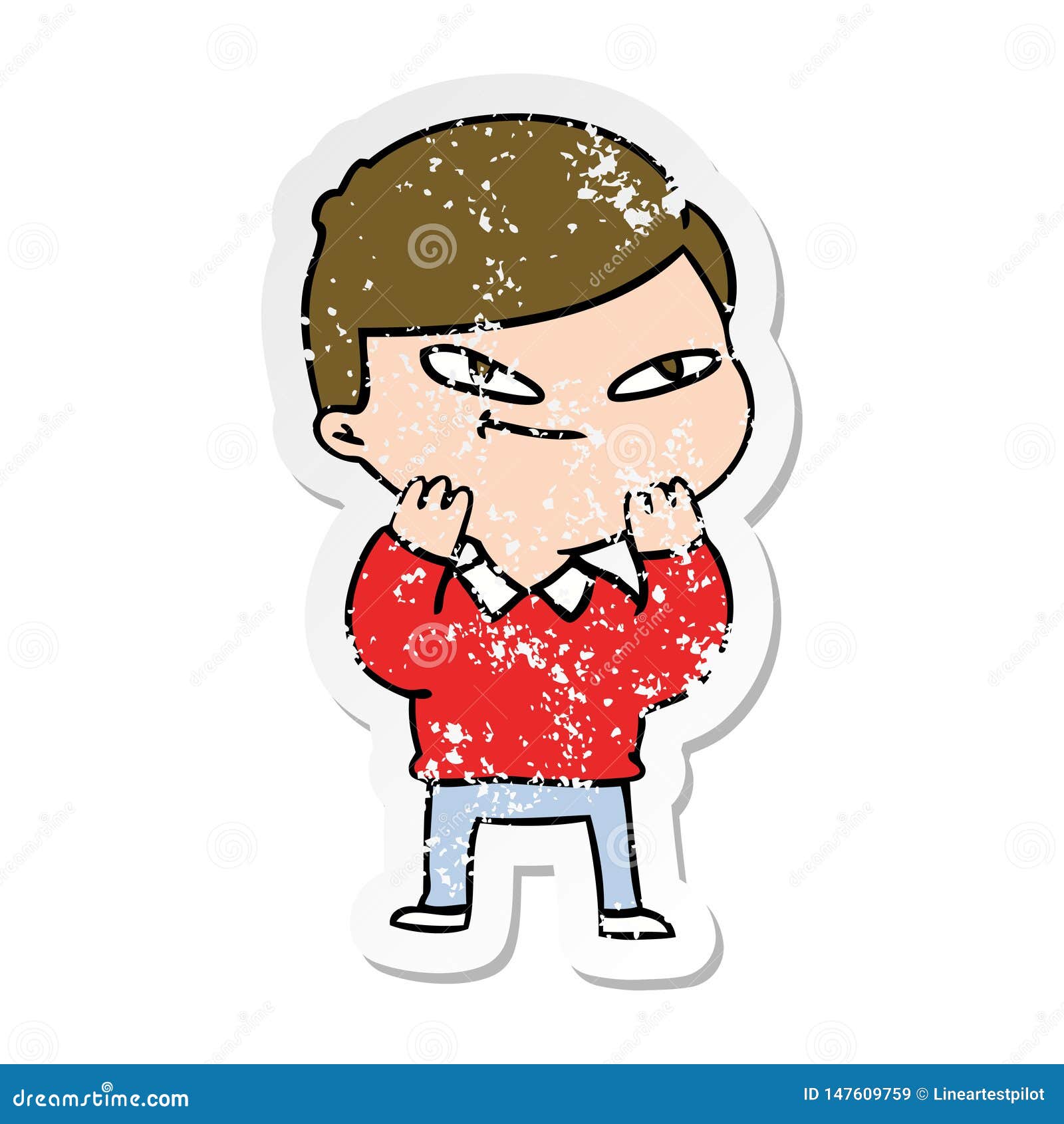 Distressed Sticker of a Cartoon Boy Stock Vector - Illustration of ...