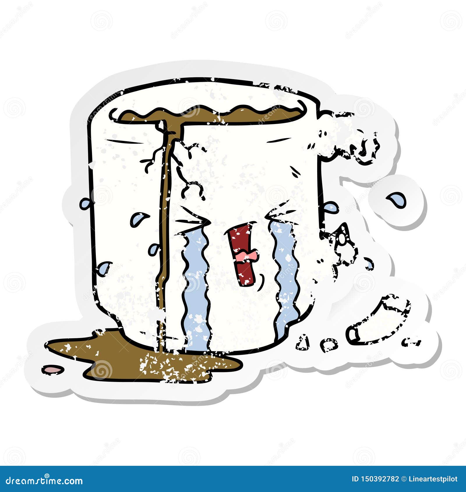 Distressed Sticker of a Cartoon Broken Mug Stock Vector - Illustration ...