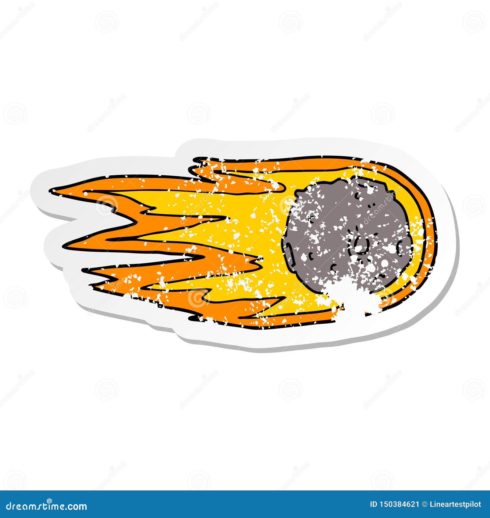 Distressed Sticker of a Cartoon Comet Stock Vector - Illustration of ...