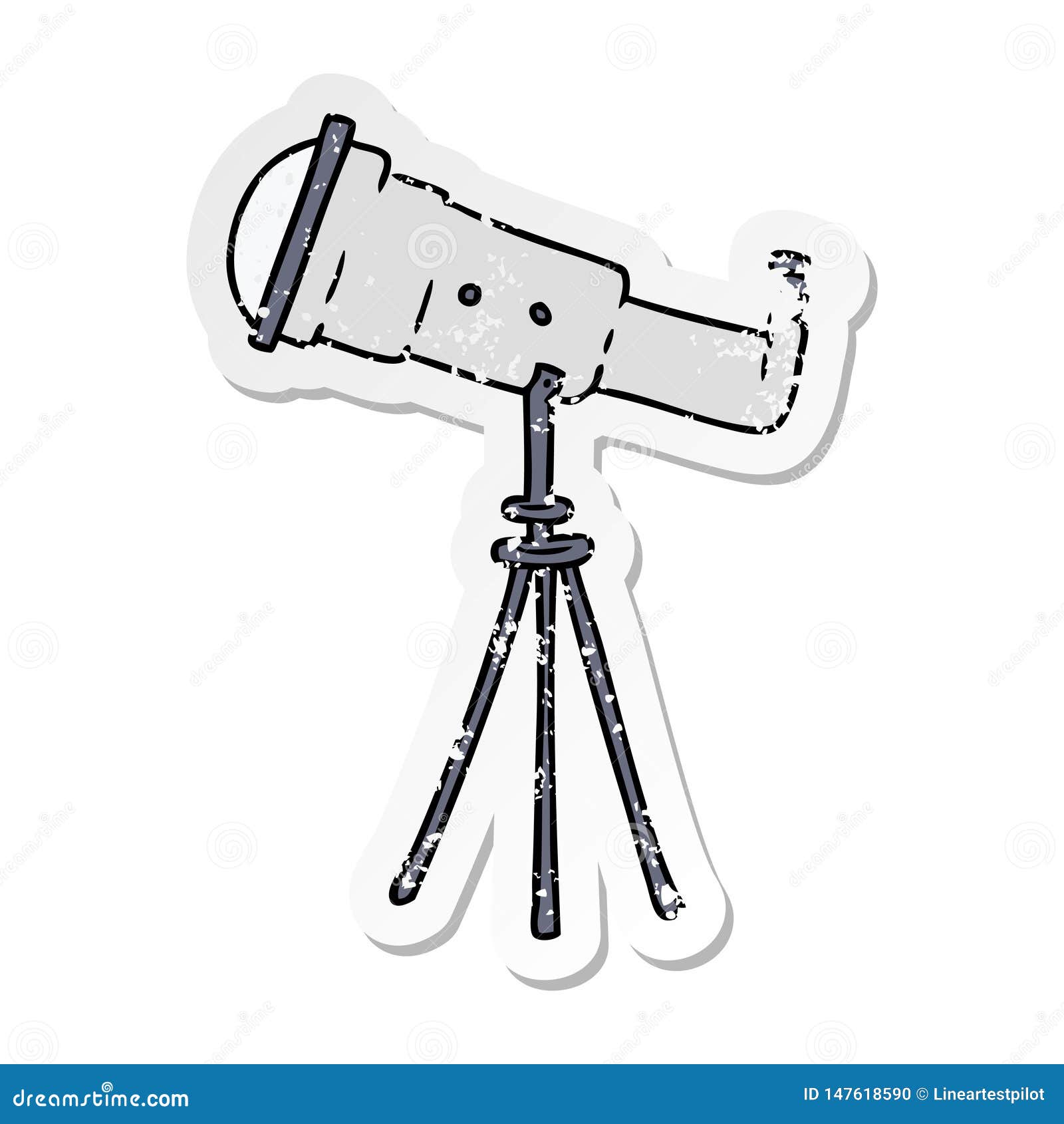 Distressed Sticker Cartoon Doodle of a Large Telescope Stock Vector ... Distressed Sticker Cartoon Doodle of a Large Telescope Stock Vector ...