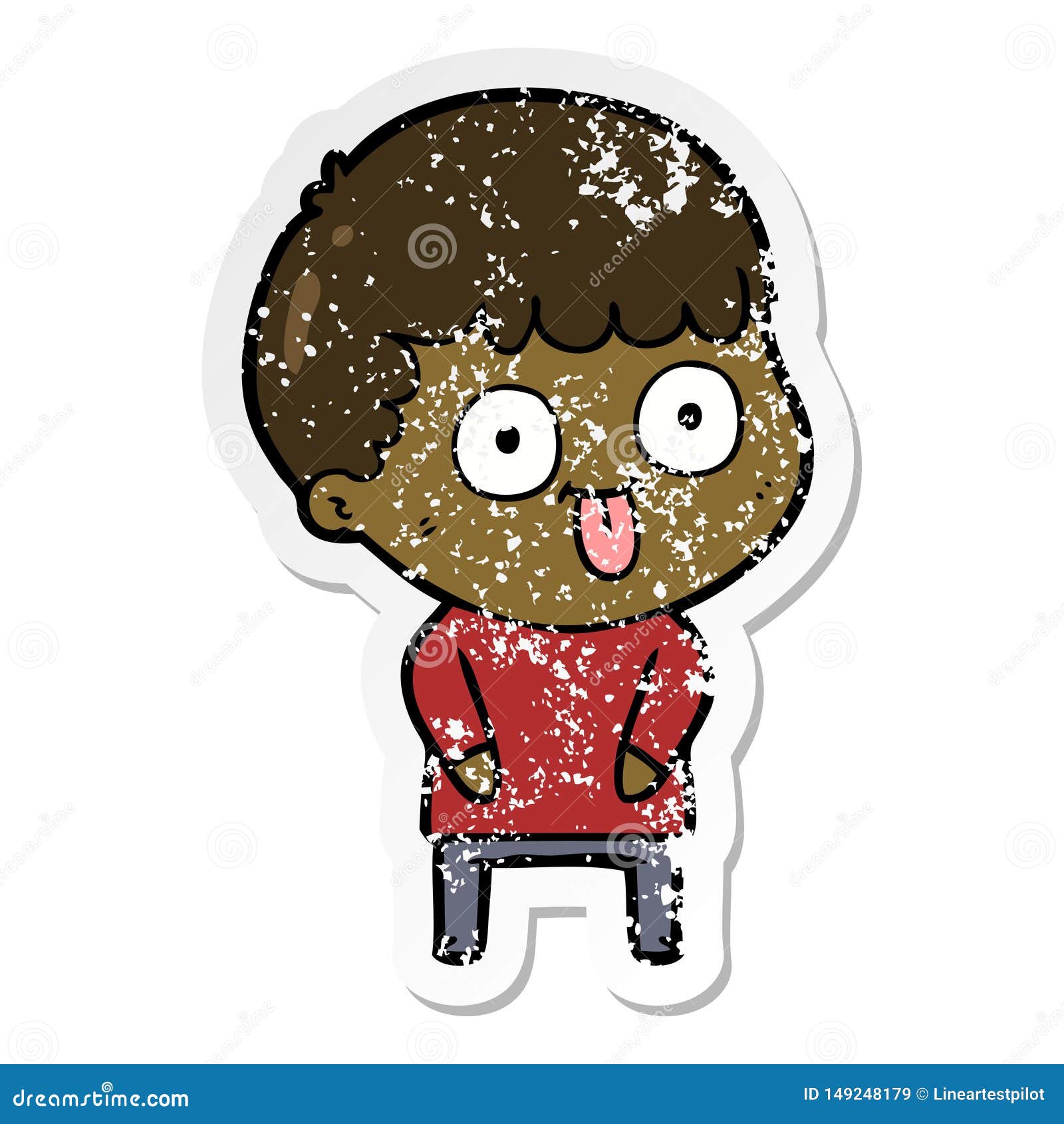 Distressed Sticker of a Cartoon Dumb Kid Stock Vector - Illustration of ...