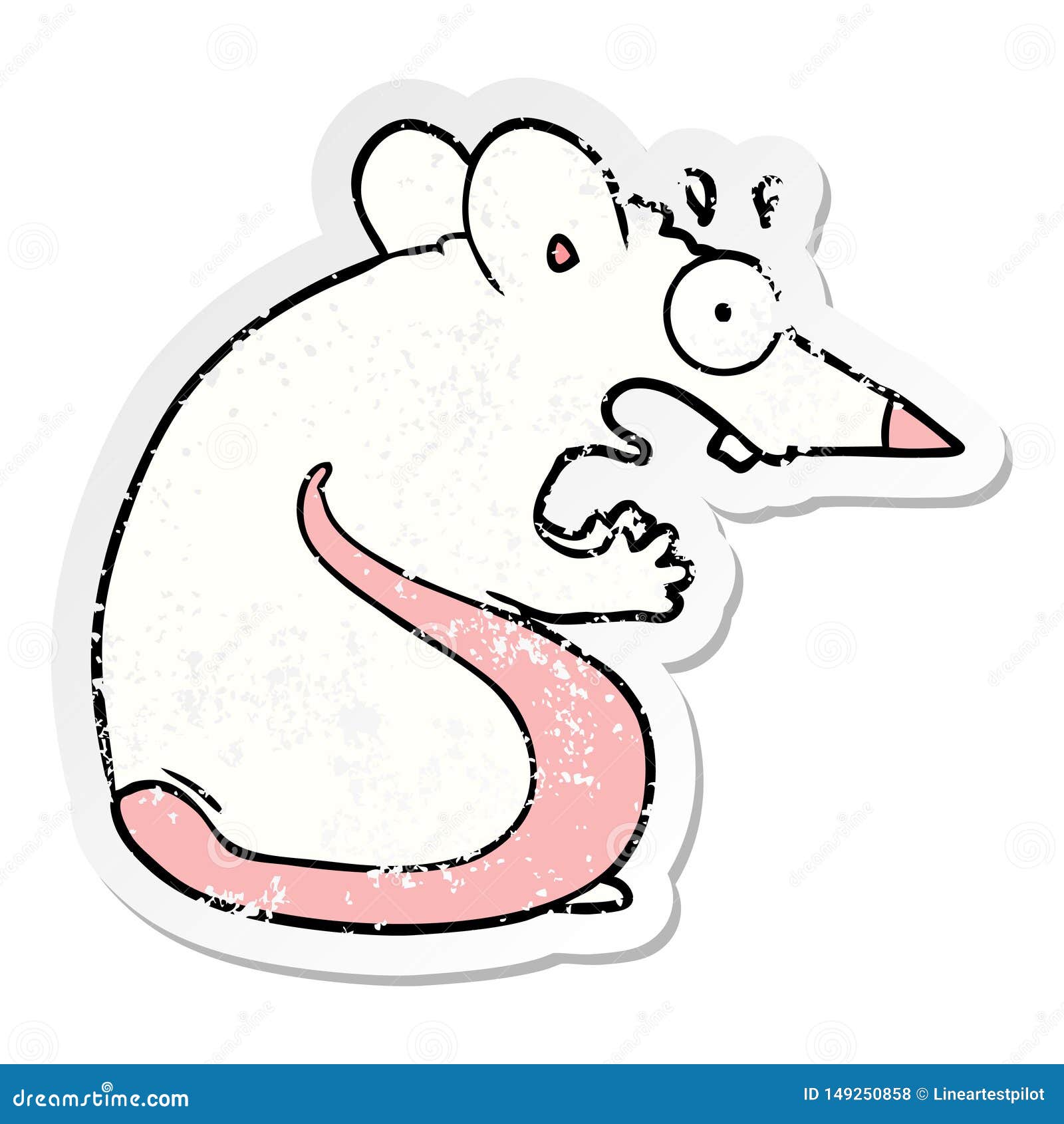 Distressed Sticker of a Cartoon Frightened Mouse Stock Vector ...