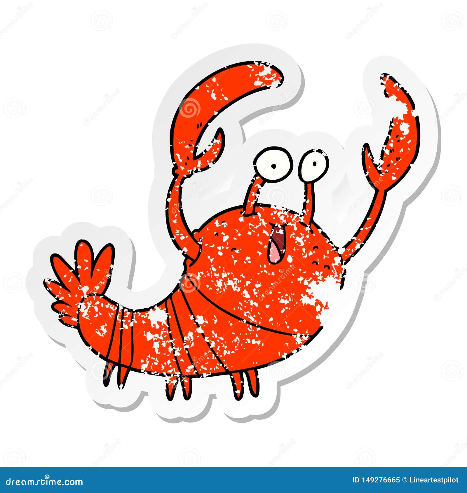 Distressed Sticker of a Cartoon Lobster Stock Vector - Illustration of ...