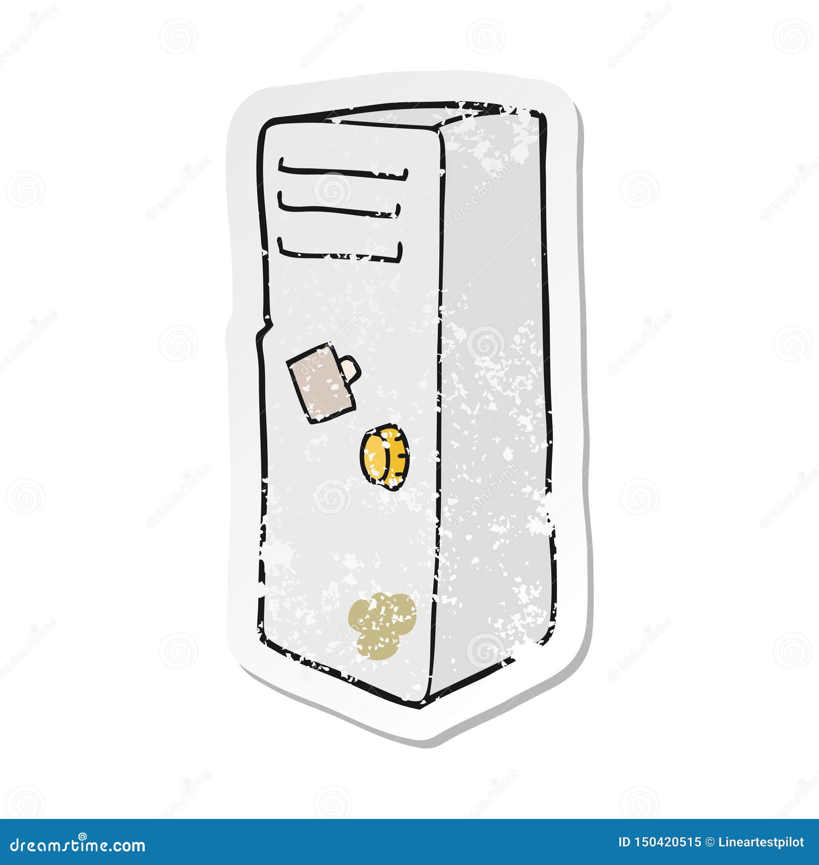 Distressed Sticker of a Cartoon Locker Stock Vector - Illustration of ...