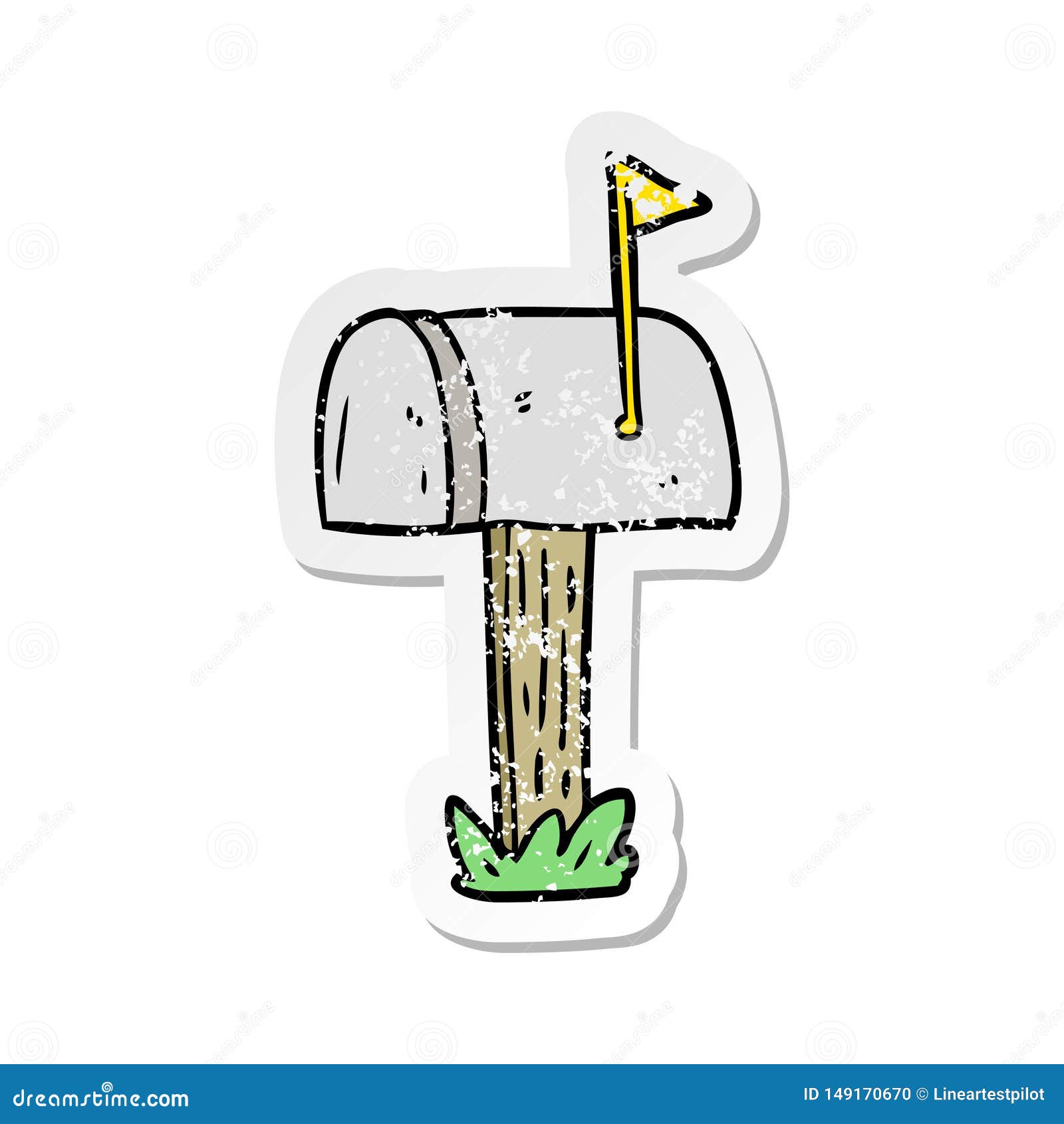 Distressed Sticker of a Cartoon Mailbox Stock Vector - Illustration of ...