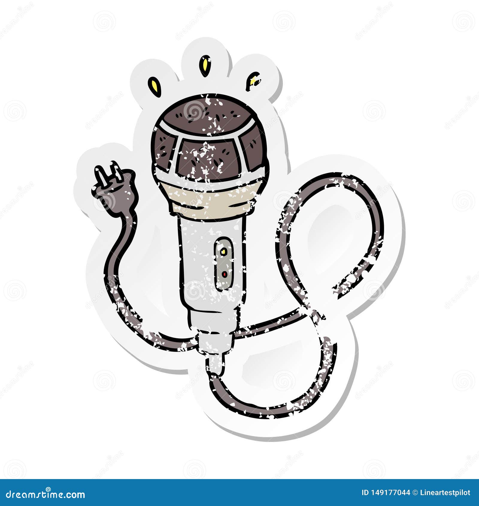 Distressed Sticker of a Cartoon Microphone Stock Vector - Illustration ...