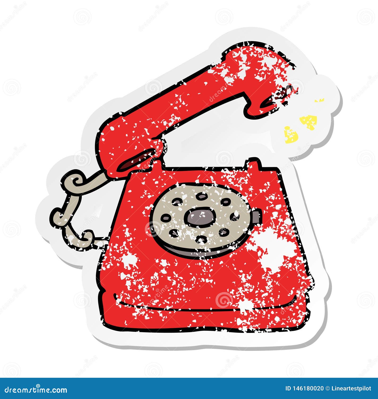 Distressed Sticker of a Cartoon Ringing Telephone Stock Vector ...