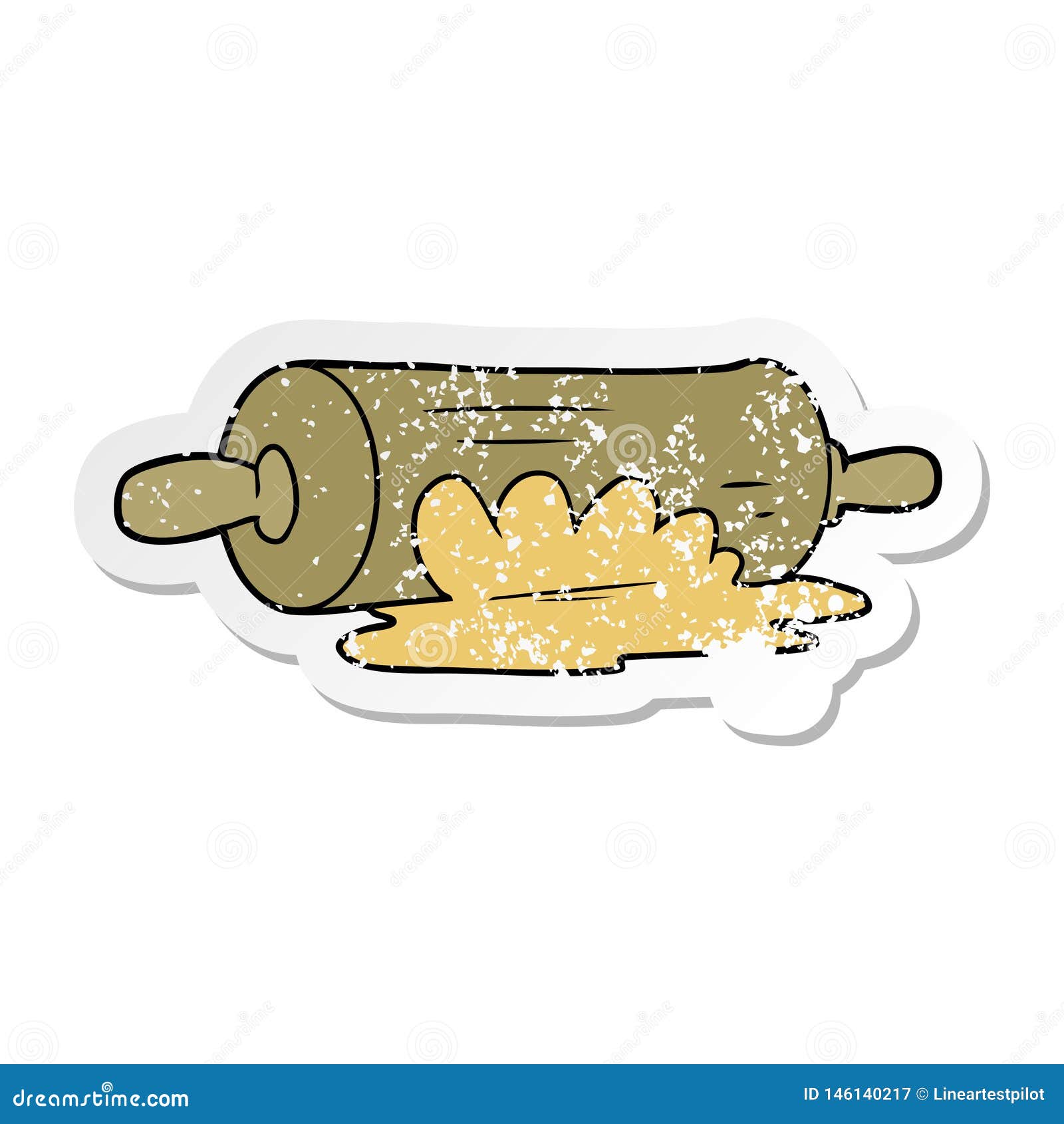 Distressed Sticker of a Cartoon Rolling Pin Stock Vector - Illustration ...