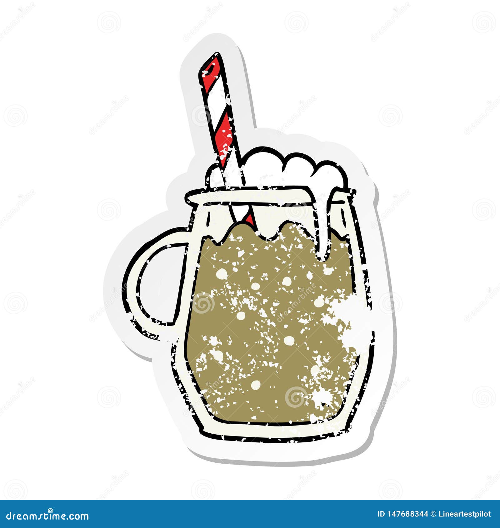 Distressed Sticker of a Cartoon Root Beer Stock Vector - Illustration ...
