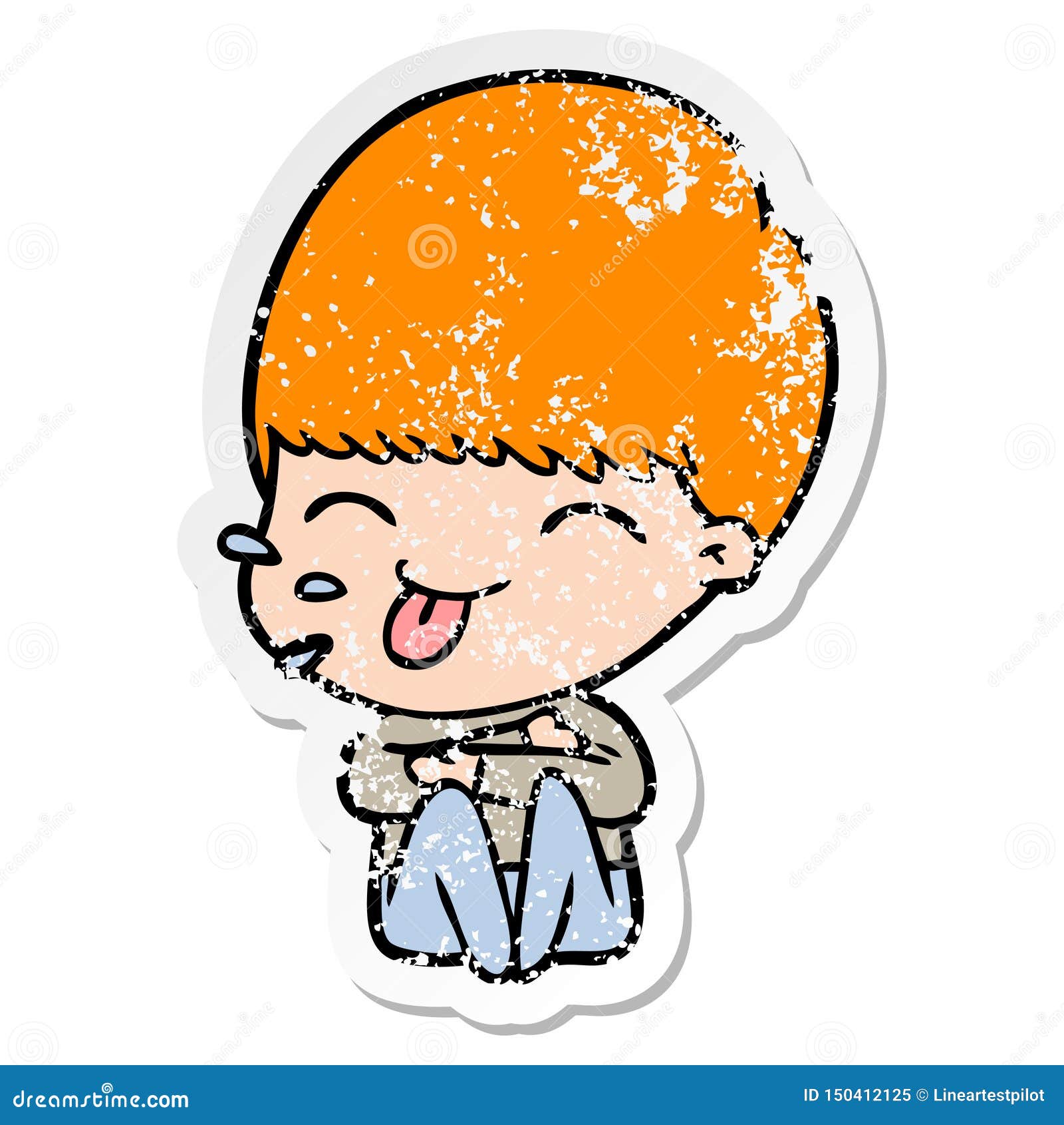 Distressed Sticker of a Cartoon Rude Man Stock Vector - Illustration of ...