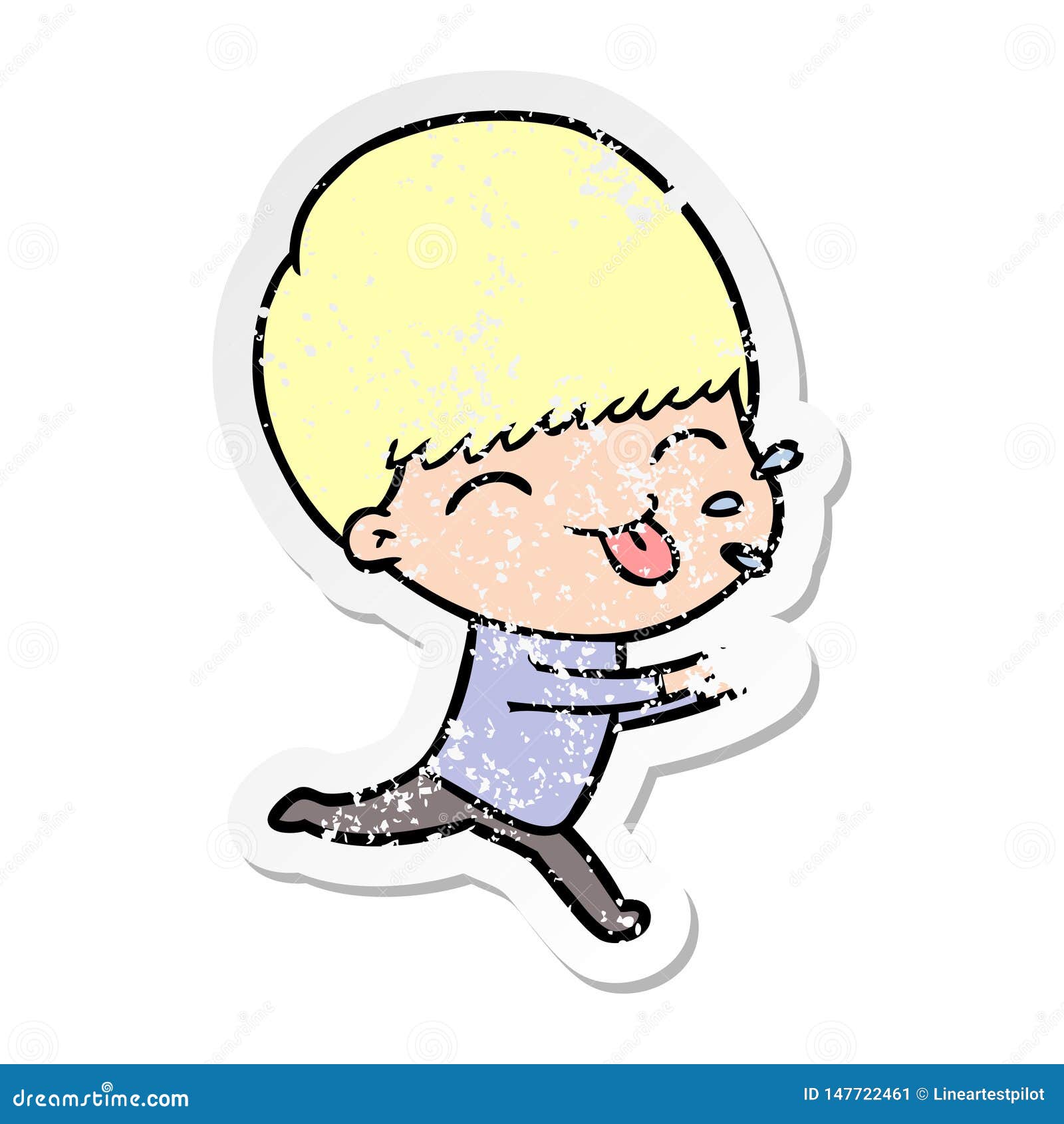 Distressed Sticker of a Cartoon Rude Man Stock Vector - Illustration of ...