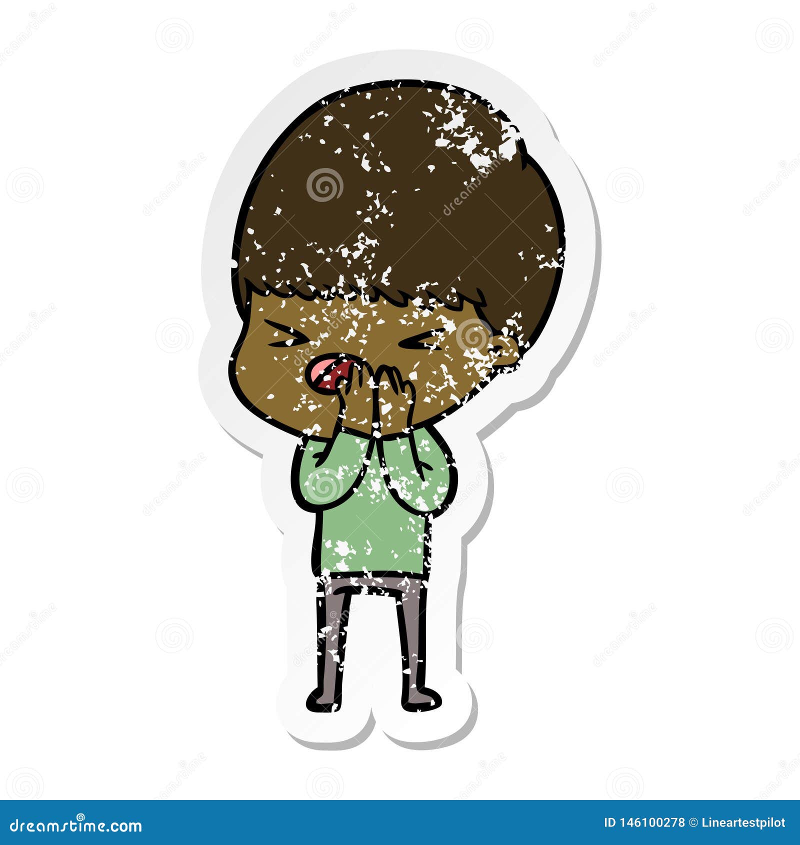 Distressed Sticker of a Cartoon Stressed Man Stock Vector ...
