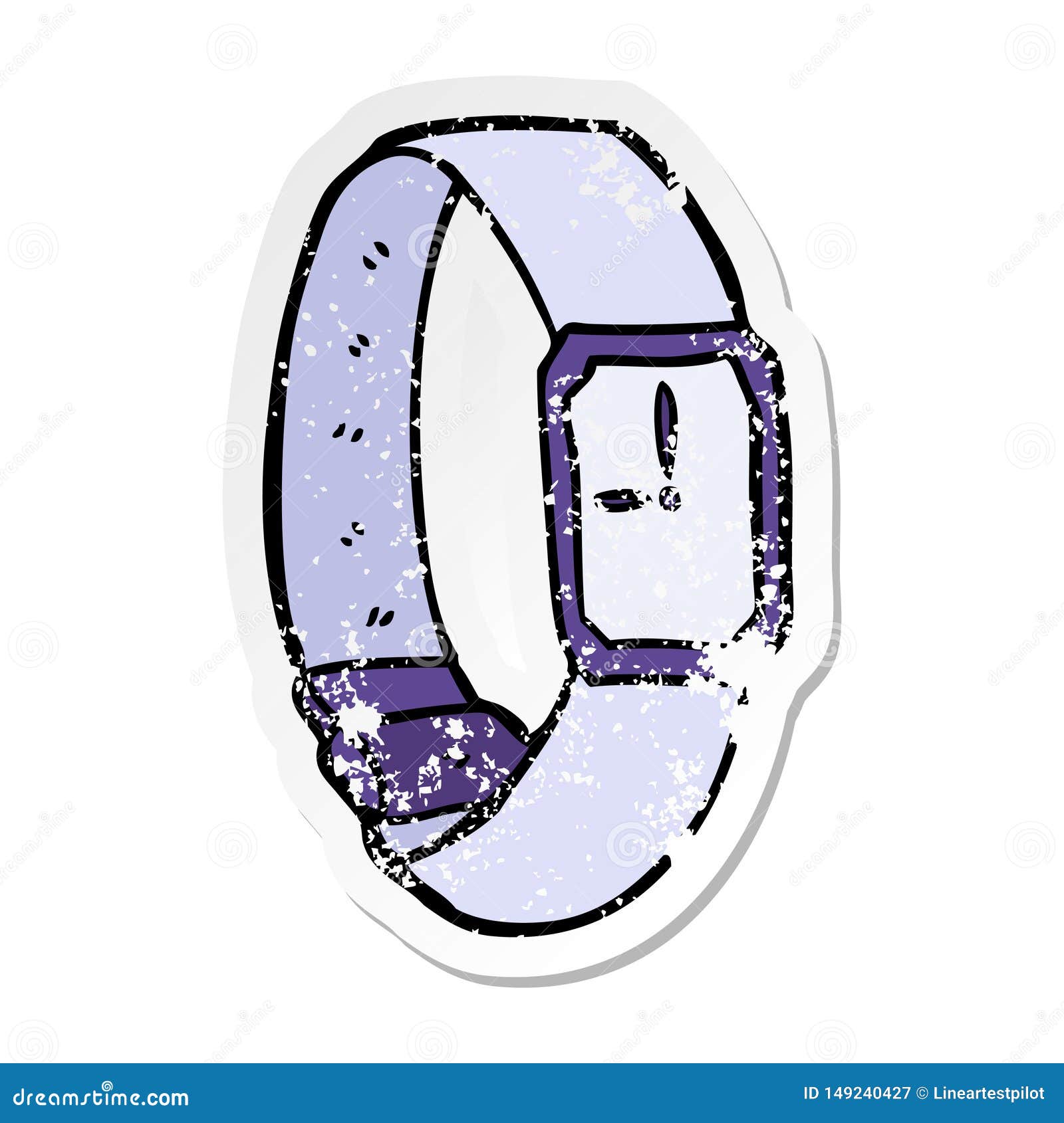 Distressed Sticker of a Cartoon Wrist Watch Stock Vector - Illustration ...