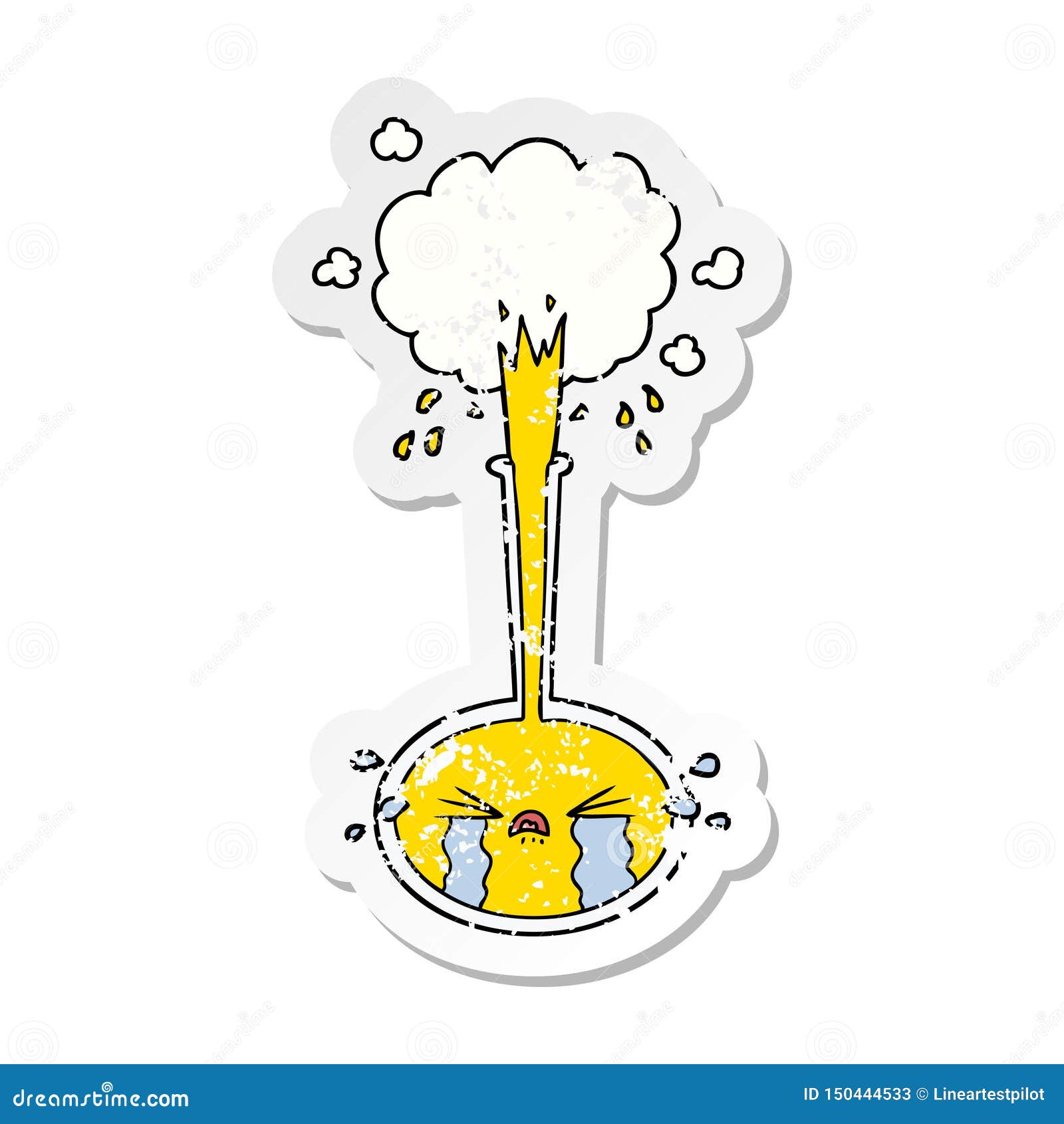 Distressed Sticker of a Crying Cartoon Science Experiment Crying Stock ...