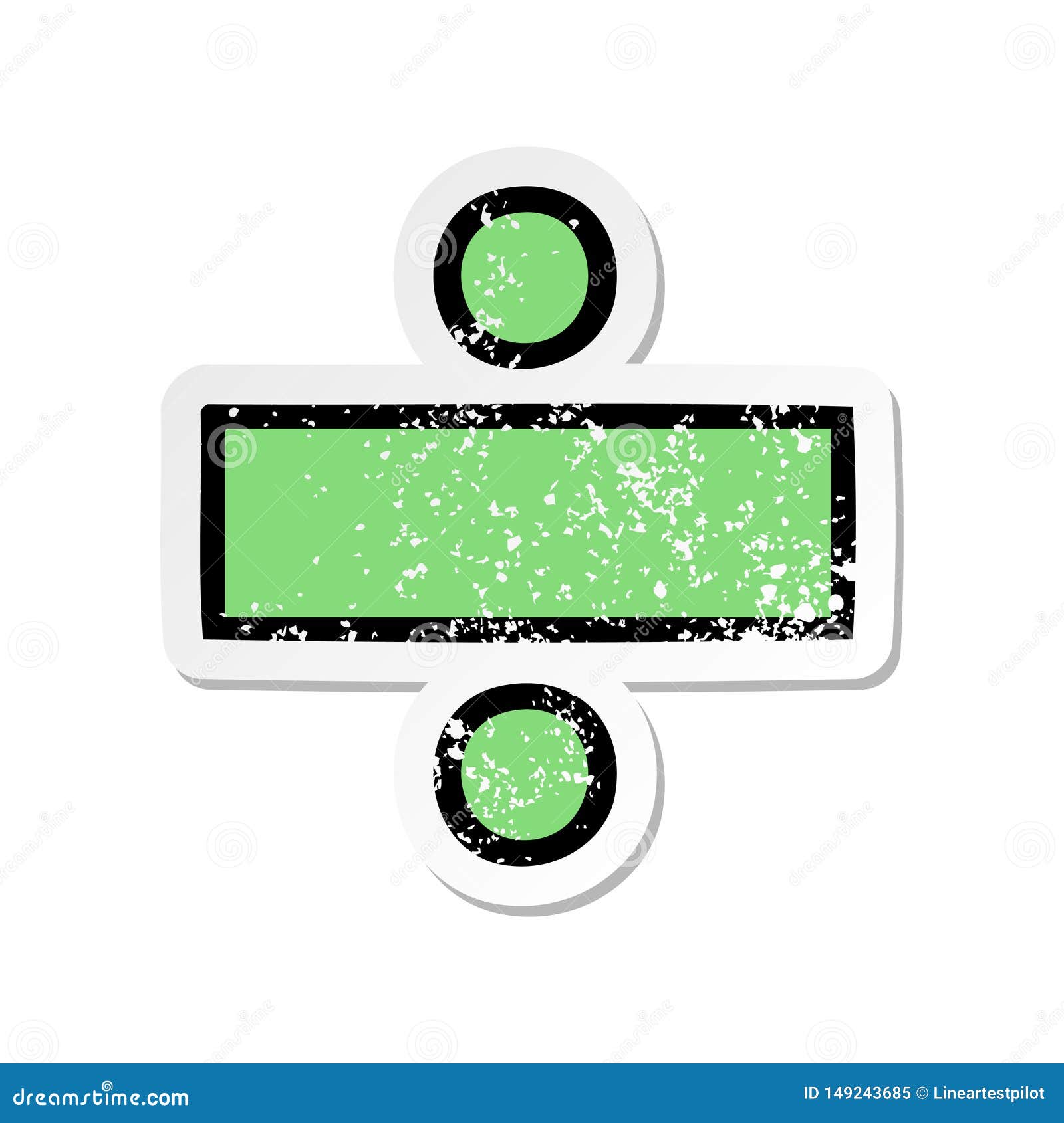 Distressed Sticker of a Cute Cartoon Division Symbol Stock Vector ...