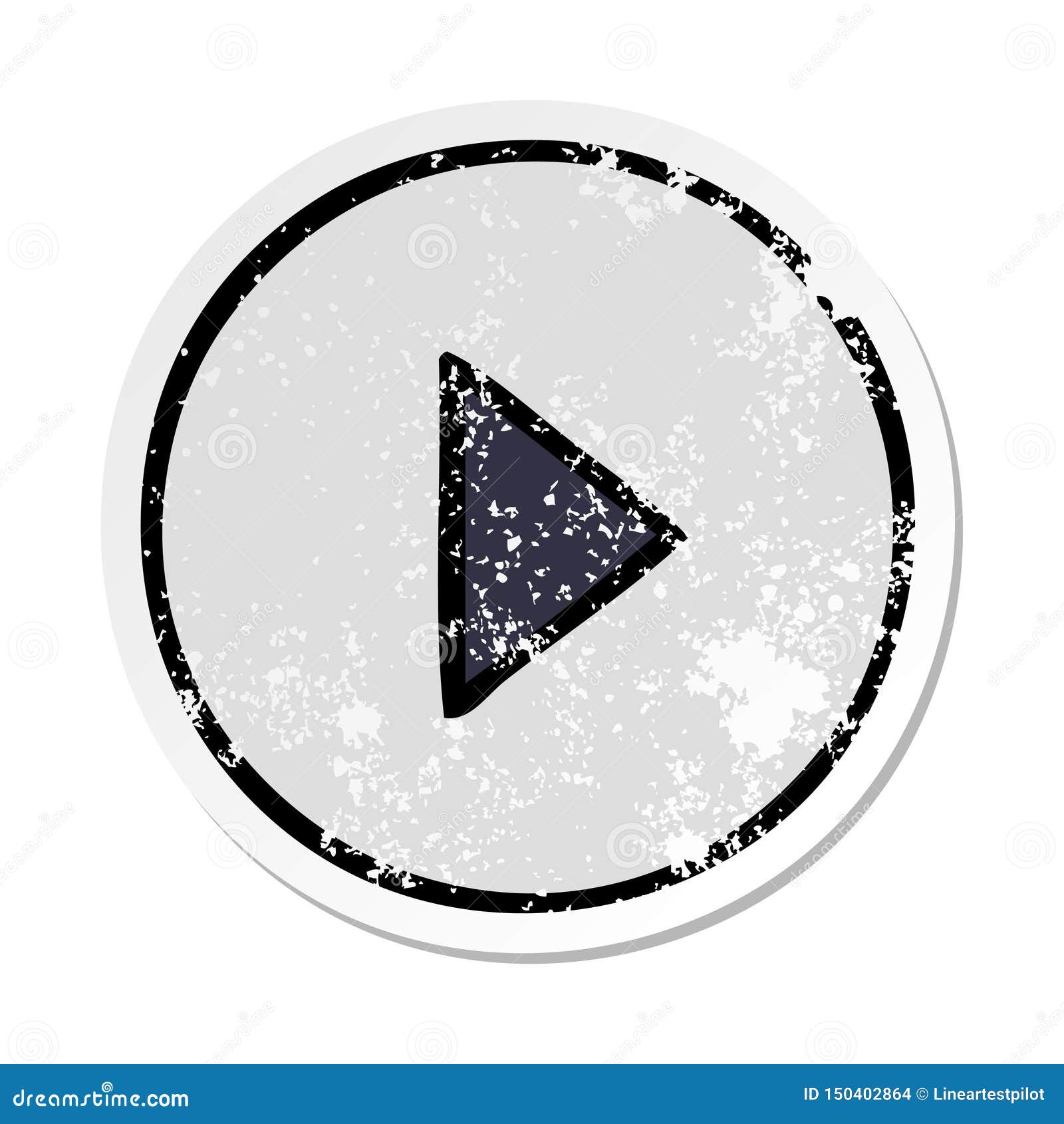 Distressed Sticker of a Cute Cartoon Play Button Stock Vector ...