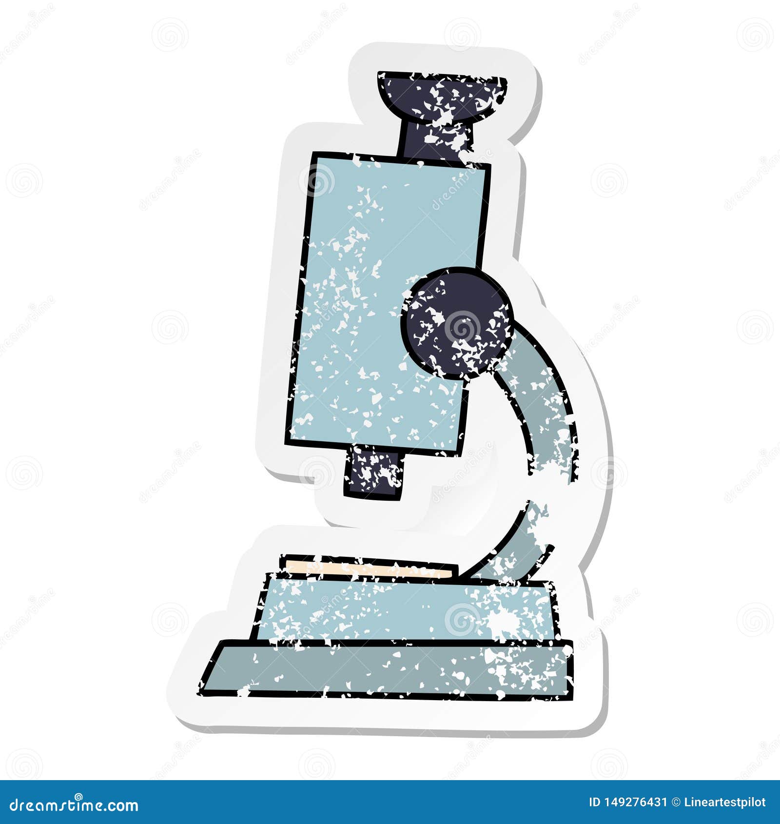 Distressed Sticker of a Cute Cartoon Science Microscope Stock Vector ...