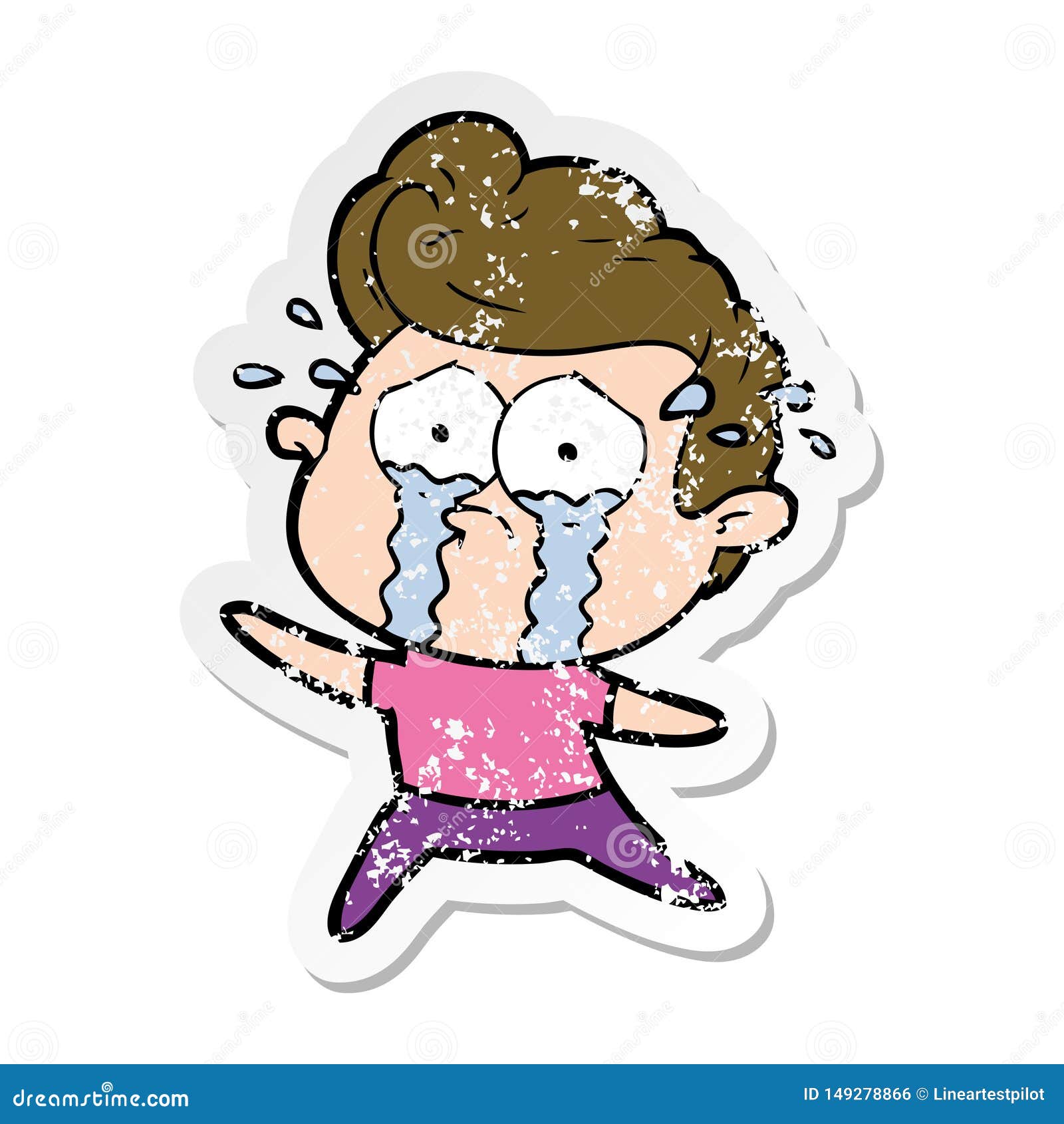 Distressed Sticker of a Dancing Crying Man Stock Vector - Illustration ...