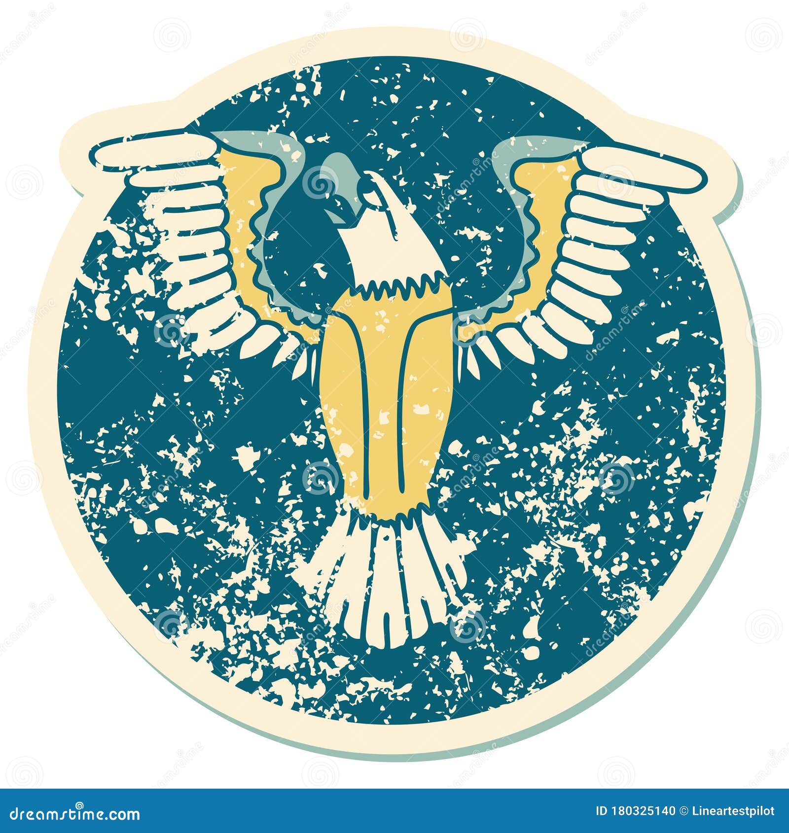 Distressed Sticker Tattoo Style Icon of an American Eagle Stock Photo ...