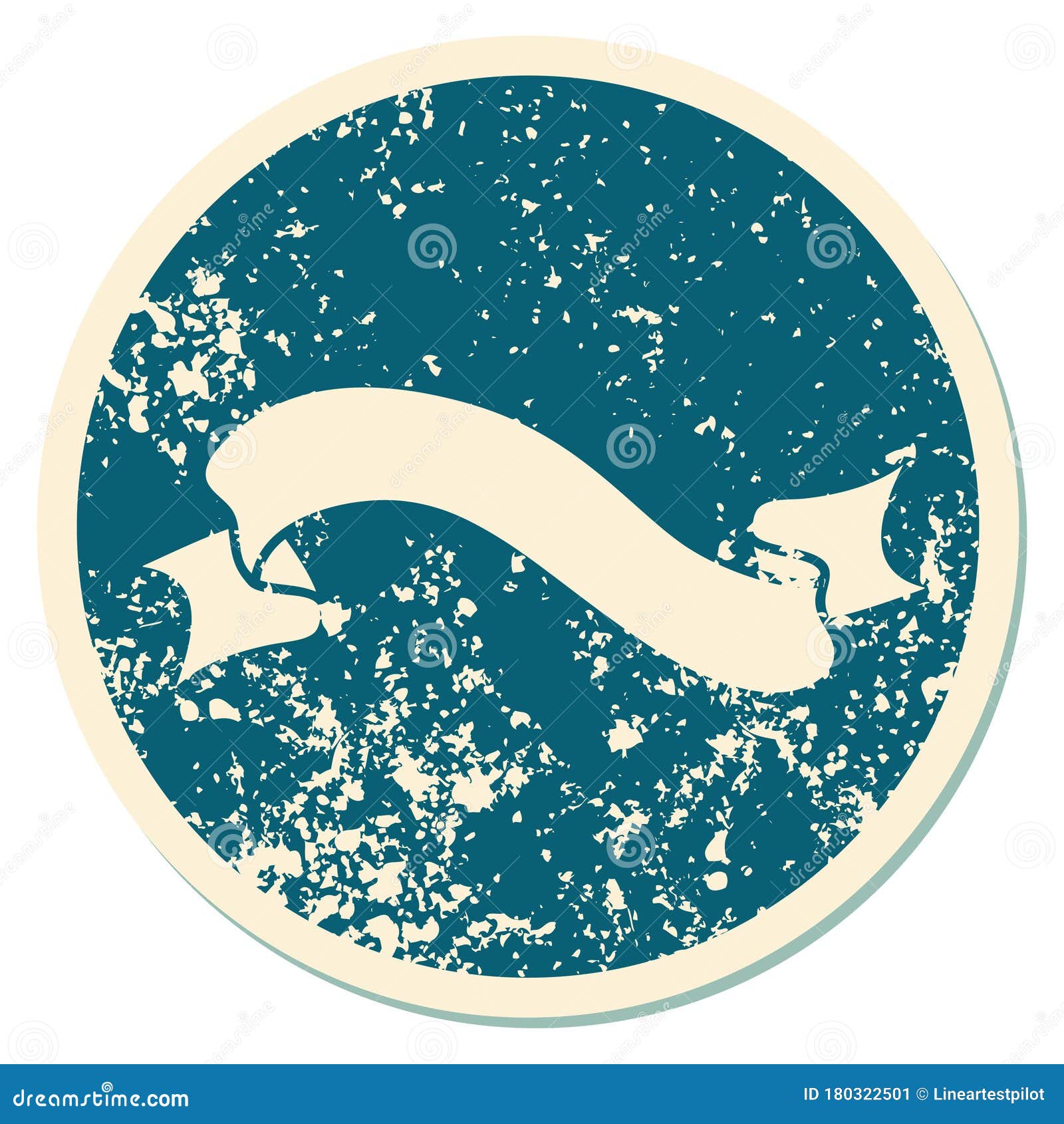 Distressed Sticker Tattoo Style Icon of a Banner Stock Vector ...