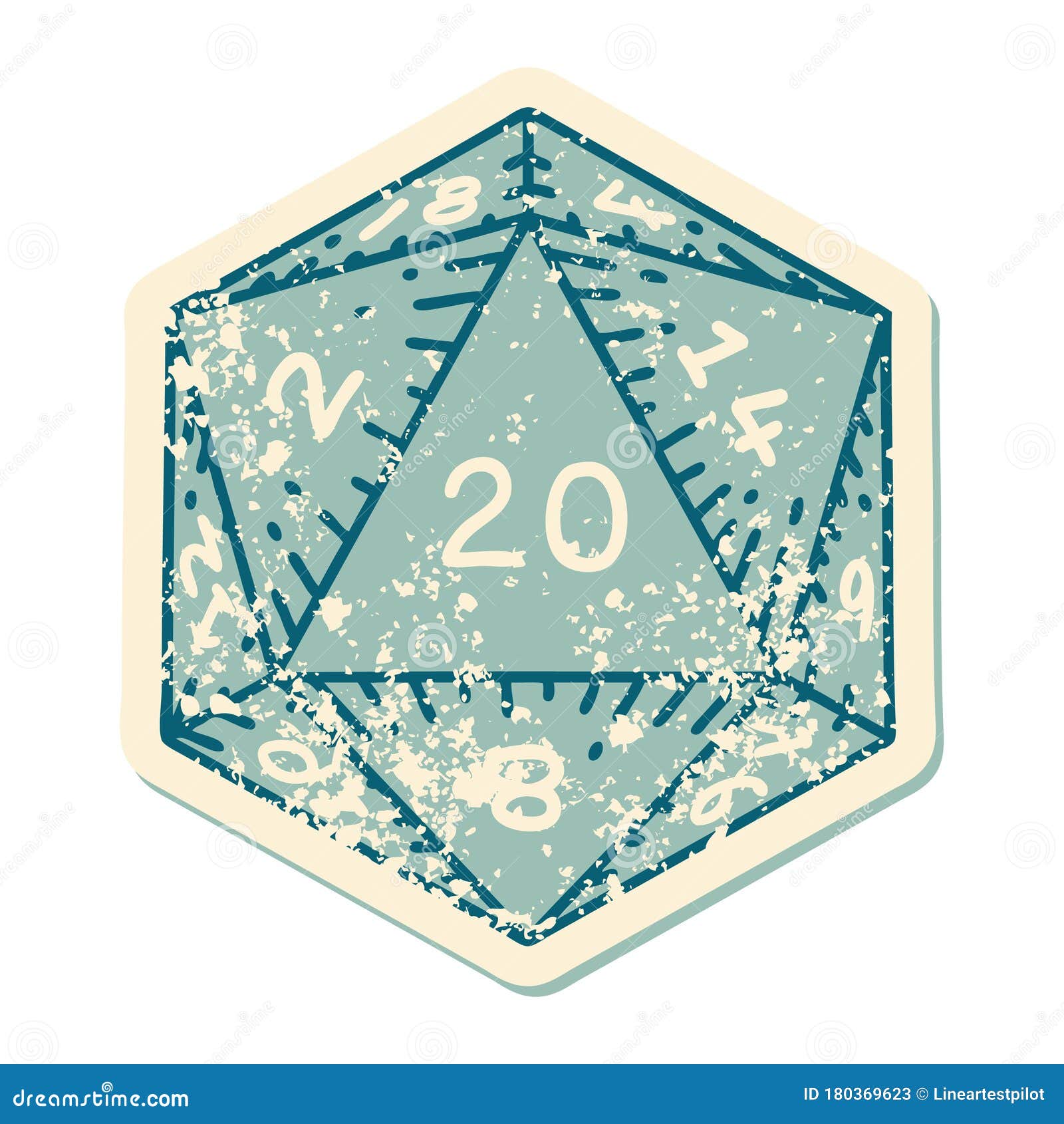 Distressed Sticker Tattoo Style Icon of a D20 Dice Stock Vector ... Distressed Sticker Tattoo Style Icon of a D20 Dice Stock Vector ...