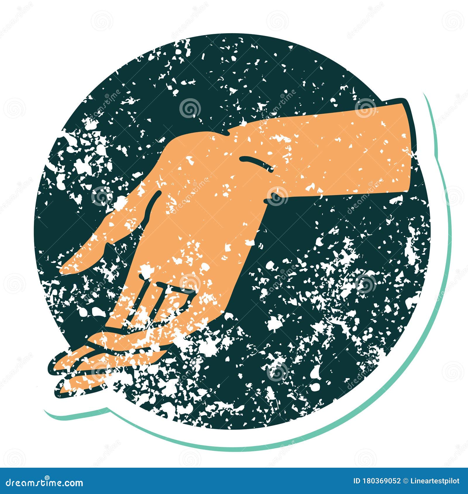 Distressed Sticker Tattoo Style Icon of a Hand Stock Vector ...