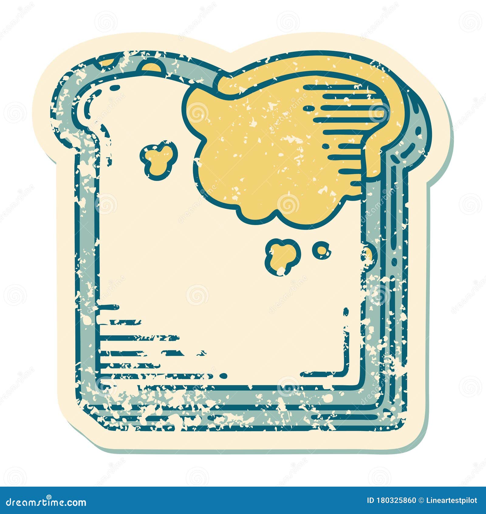 Distressed Sticker Tattoo Style Icon of a Mouldy Bread Stock Vector ...