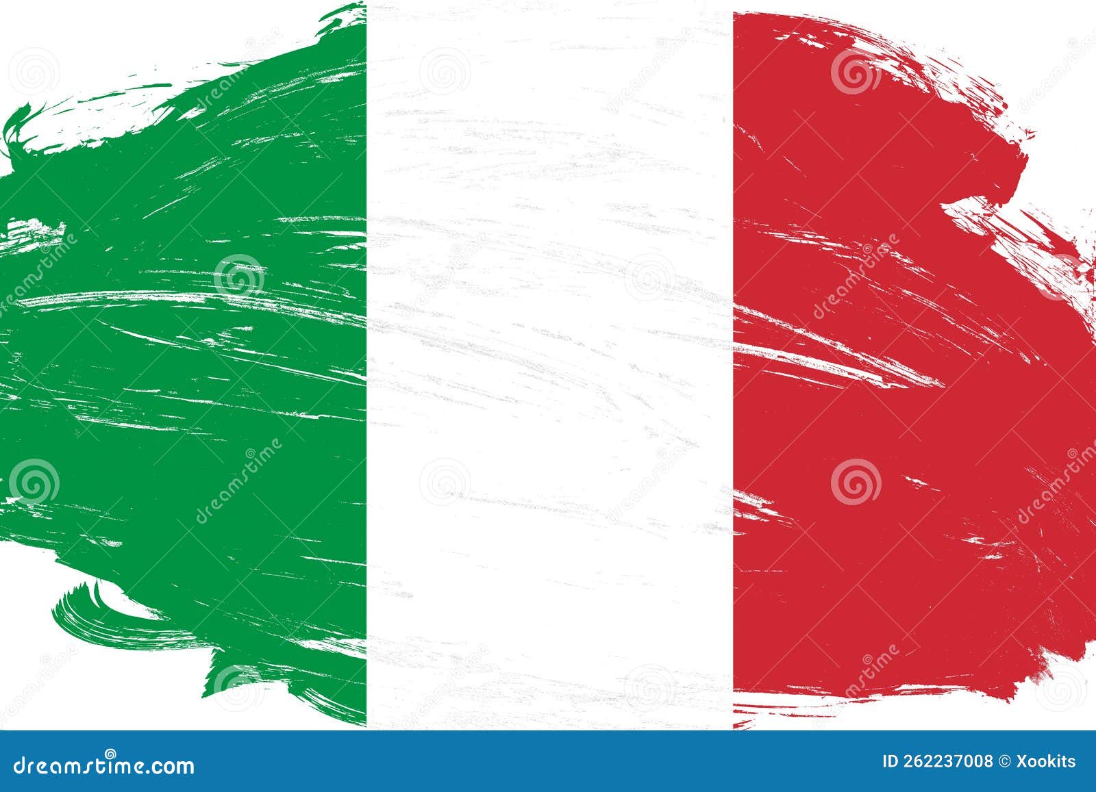 Distressed Stroke Brush Painted Italy Flag on White Background Stock ...