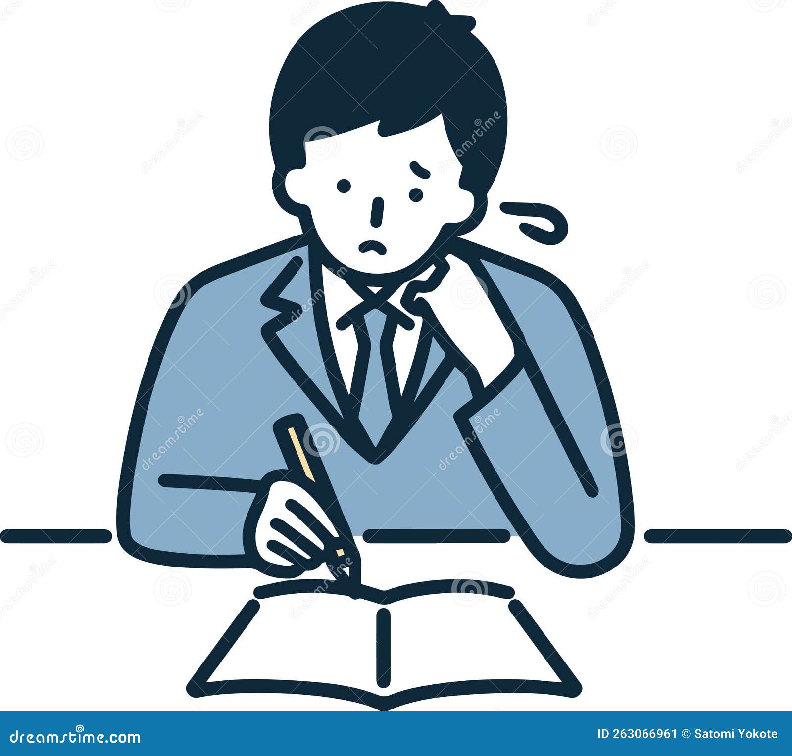 Distressed Student Negative Boy Simple Stock Illustration ...