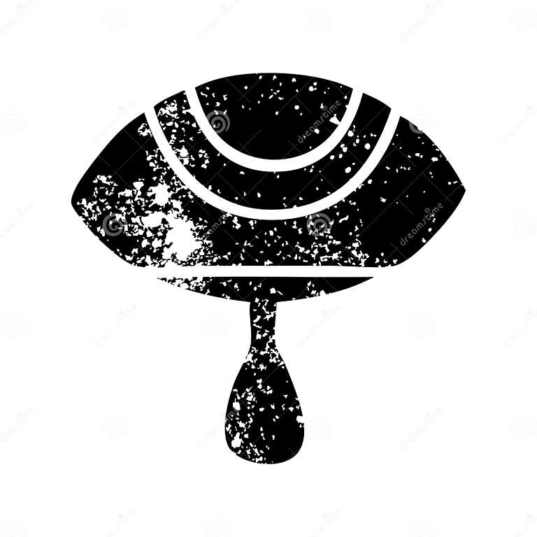 Distressed Symbol Crying Eye Stock Vector - Illustration of artwork ...