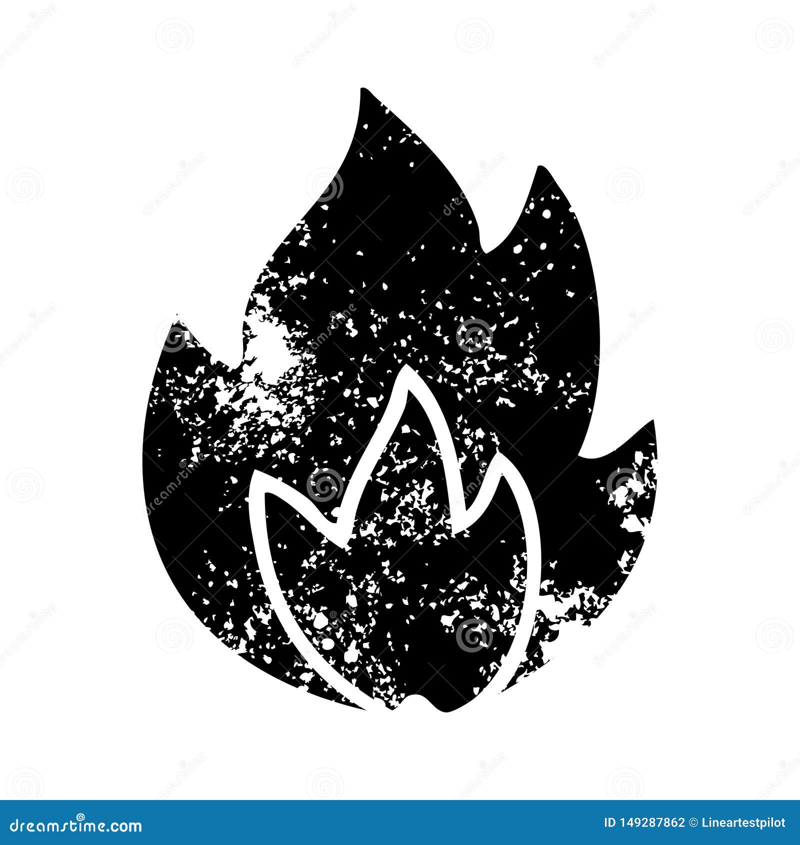 Distressed symbol fire stock vector. Illustration of cartoon - 149287862