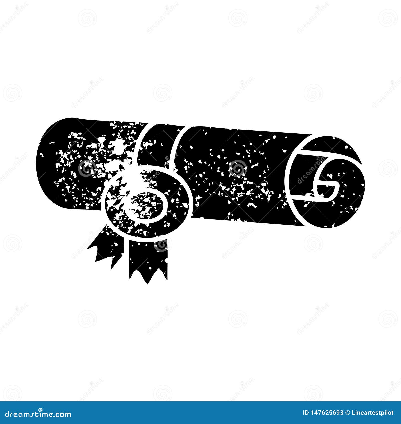Distressed Symbol Rolled Certificate Stock Vector - Illustration of ...