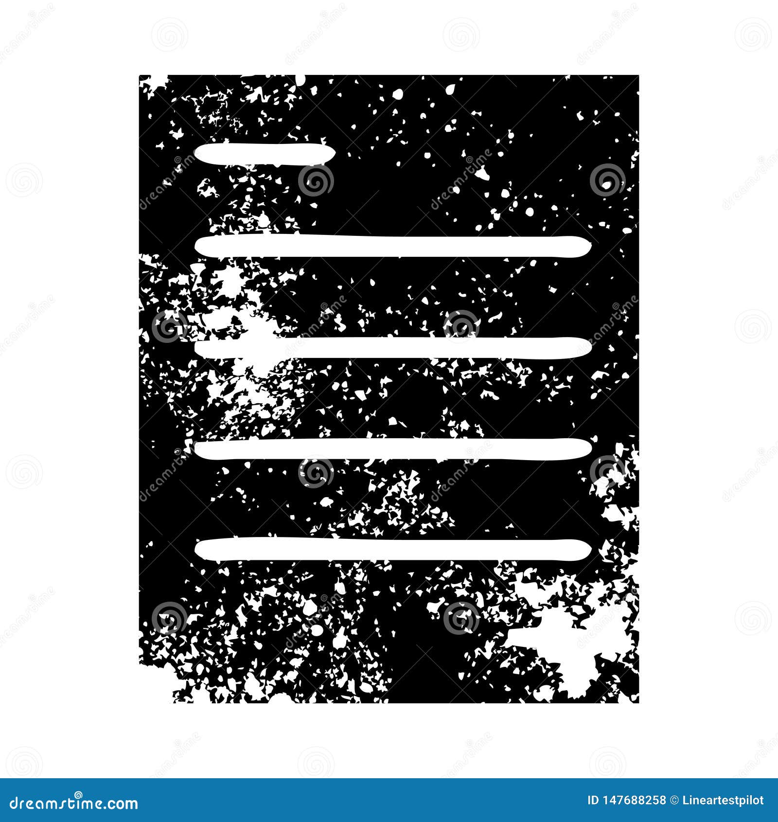 Distressed Symbol Sheet of Paper Stock Vector - Illustration of quirky ...