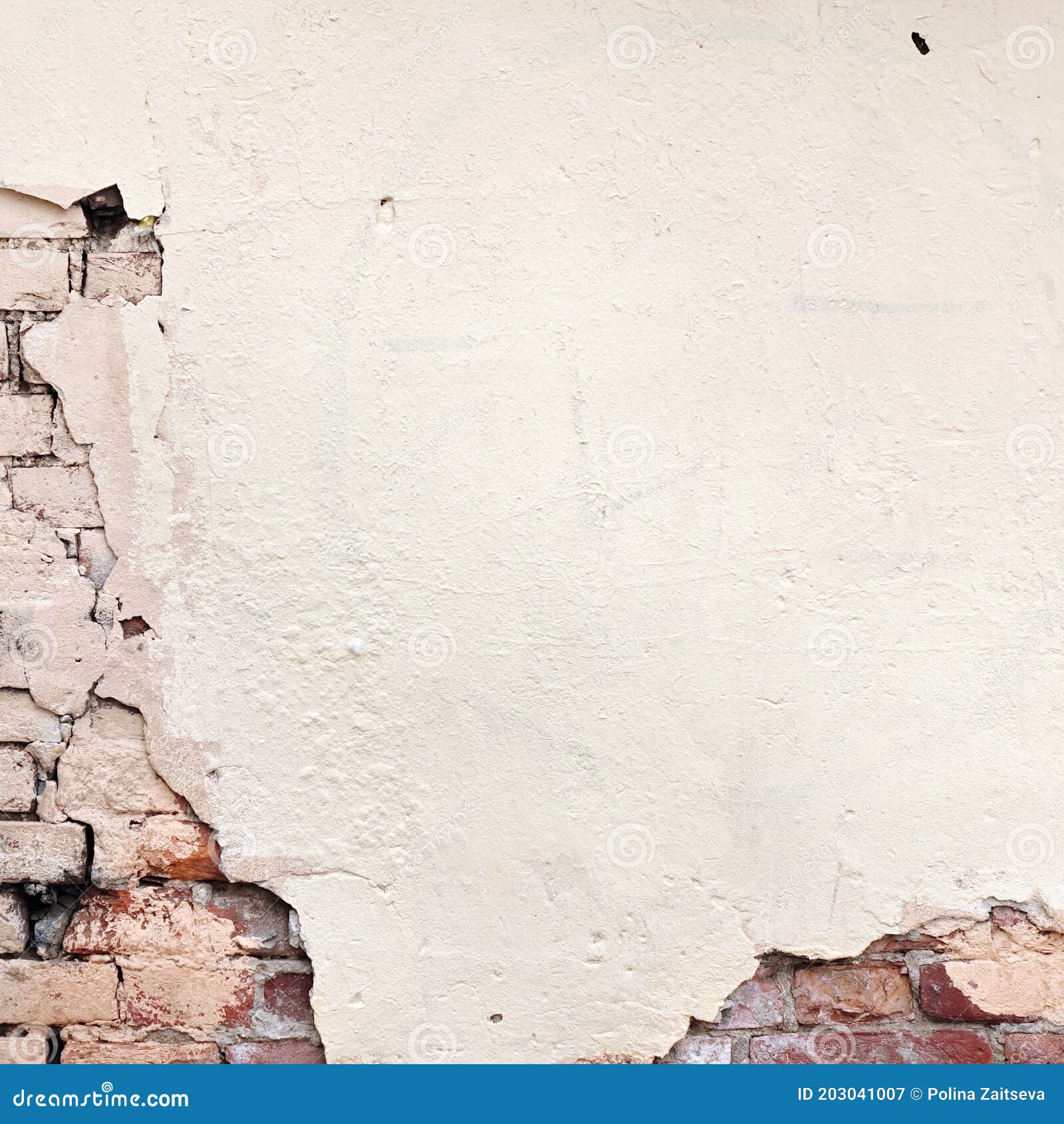 Distressed Urban White Plaster Brick Wall Material Stock Image - Image ...