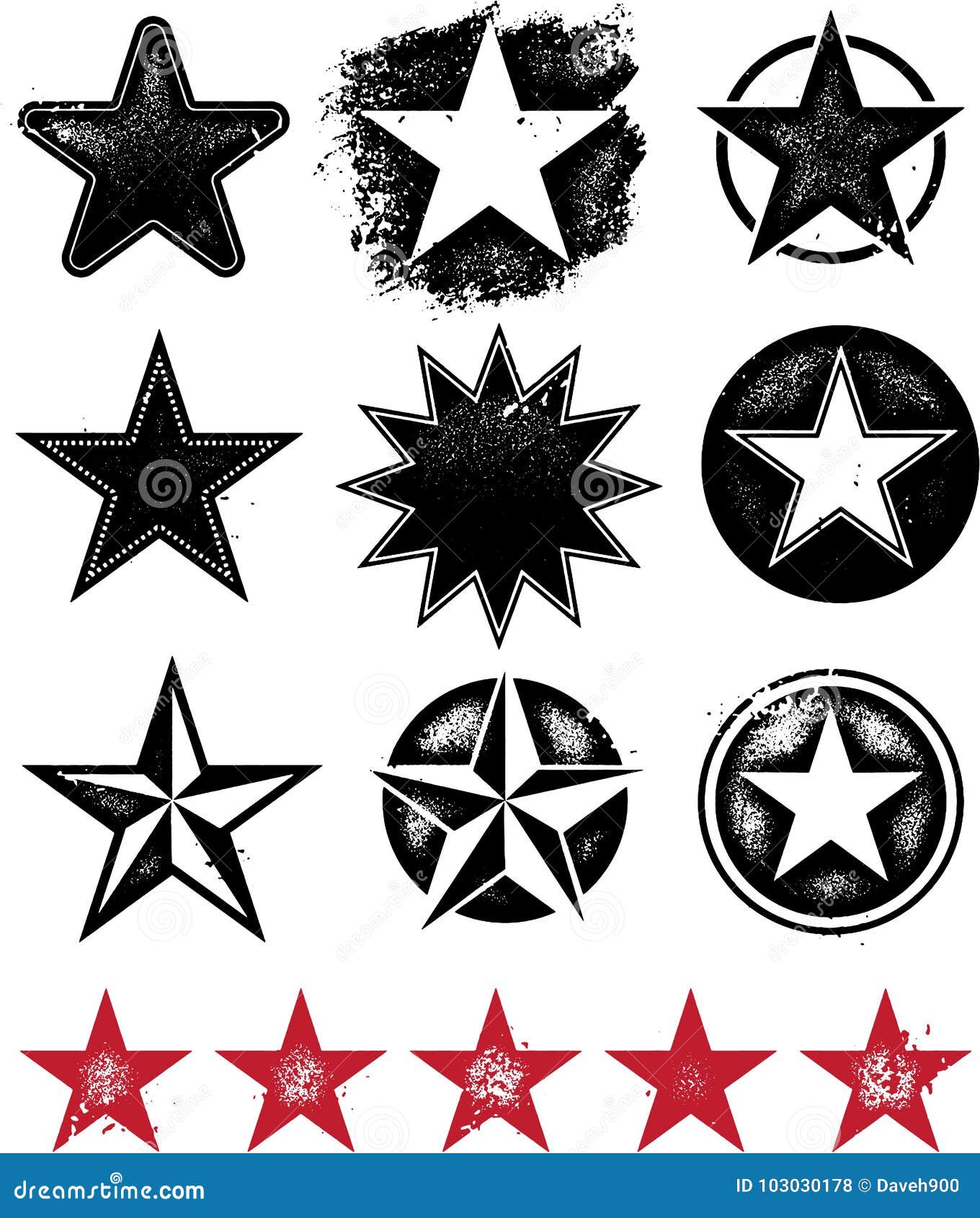 Distressed Vector Stars stock vector. Illustration of shape - 103030178