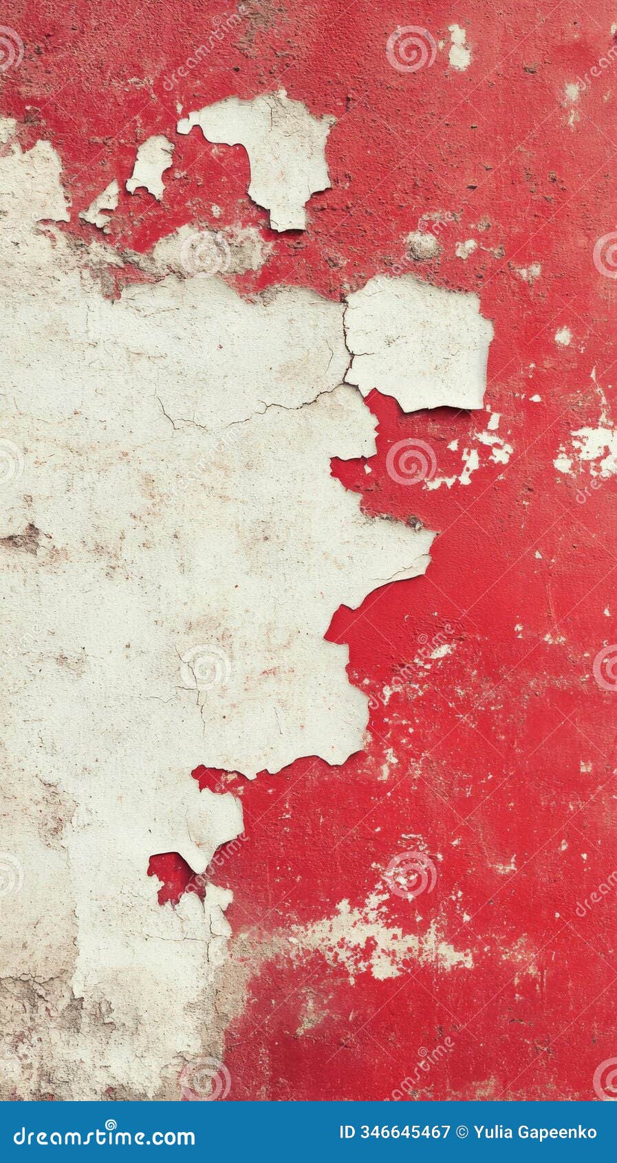 Exposed Red Wall with Peeling Paint Revealing Cracked Texture and ...