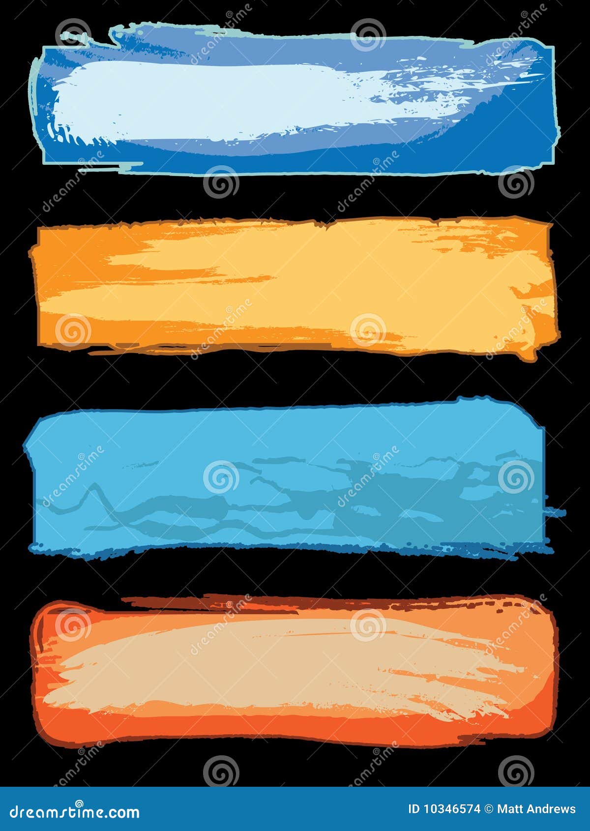 Distressed web banners stock vector. Illustration of orange - 10346574