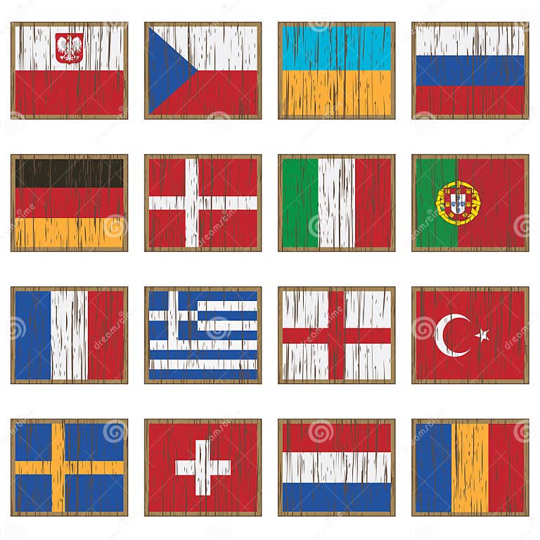 Distressed wooden flags stock vector. Illustration of grain - 24837071