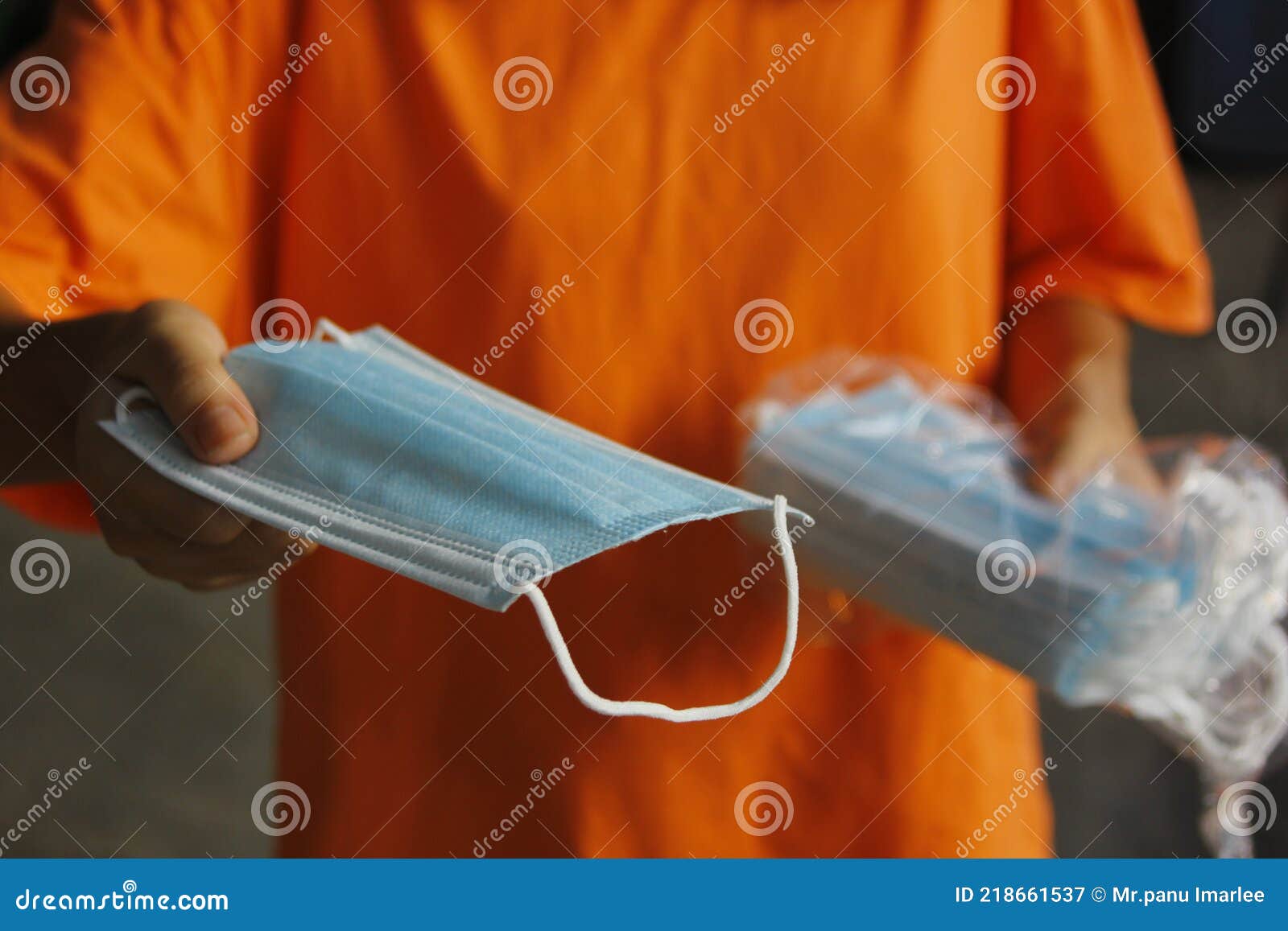 Distribute Mask Close-up, Blurred Spot Stock Image - Image of masks ...