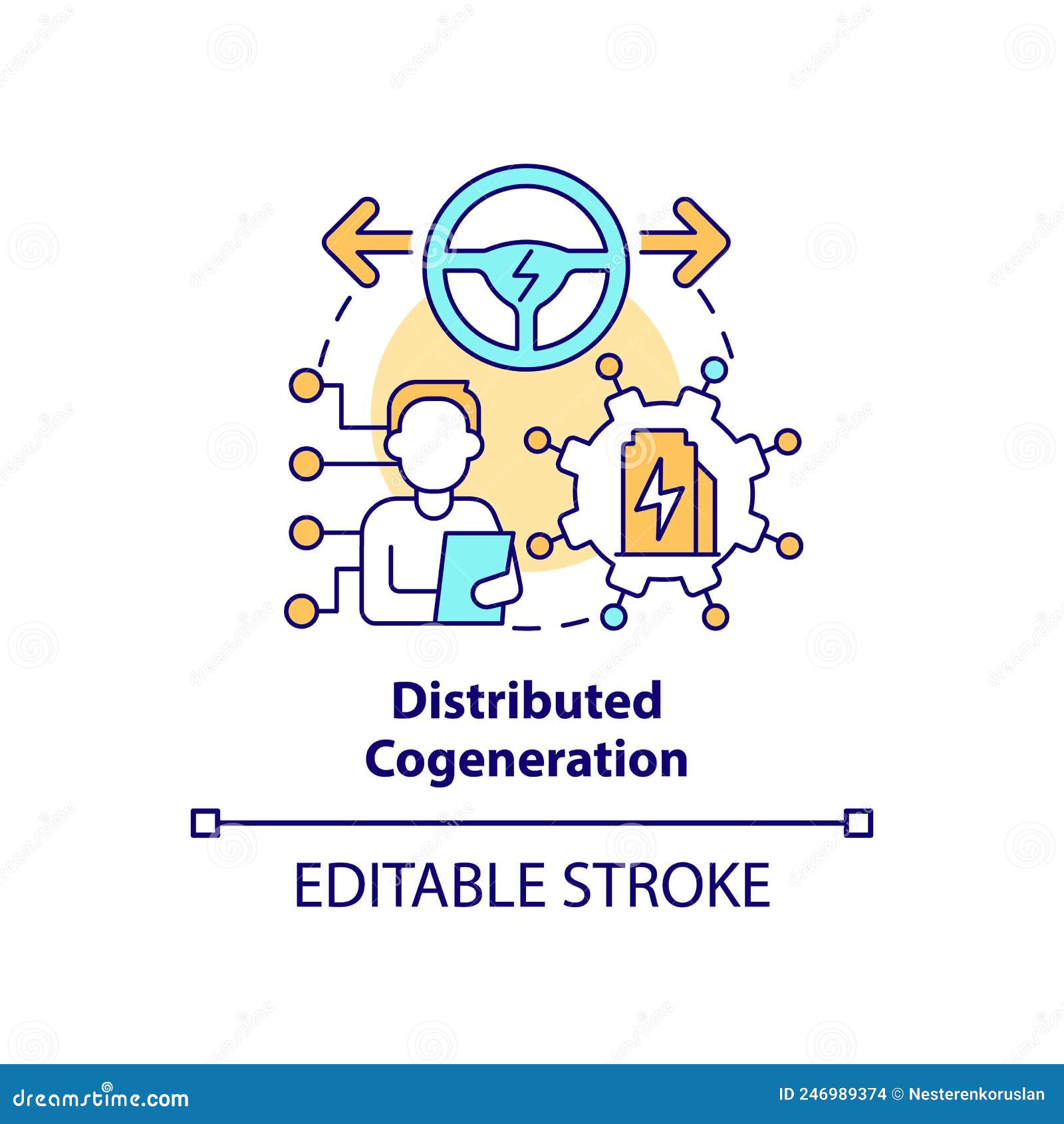 Distributed Cogeneration Turquoise Concept Icon Cartoon Vector ... Distributed Cogeneration Turquoise Concept Icon Cartoon Vector ...