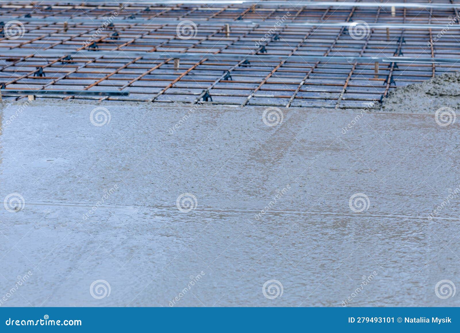Distributed Concrete Over the Slab Reinforcement Stock Image - Image of ...