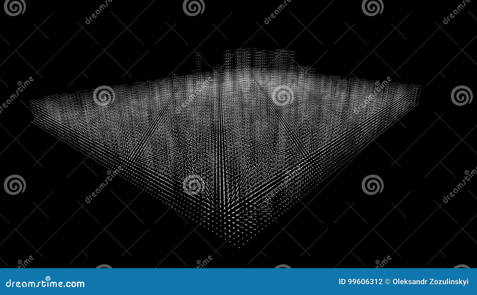 Distributed Database Big Data from White Dots on a Black Stock Vector ...