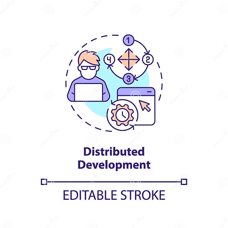 Distributed Development Concept Icon Stock Vector - Illustration of ...