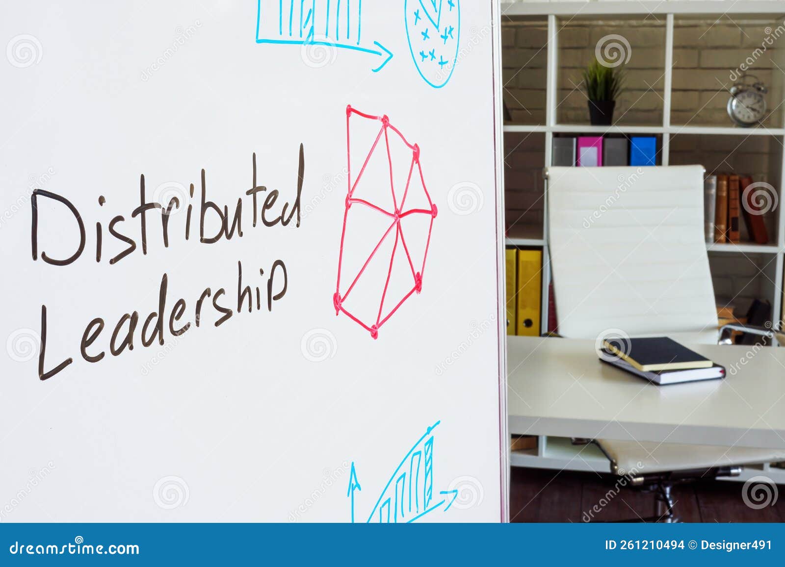 Distributed Leadership Phrase and Scheme on the Whiteboard. Stock Photo ...