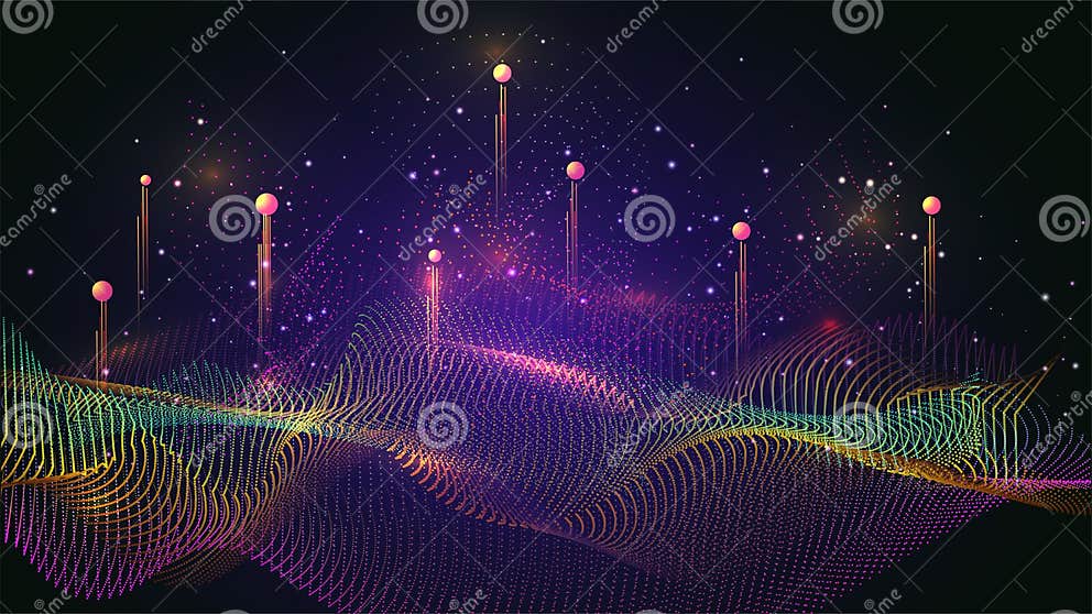 Distributed Ledger Computer Technology Concept Based Abstract Matrix Background. Stock ...