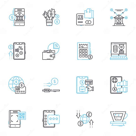 Distributed Ledgers Linear Icons Set. Blockchain, Decentralization ...