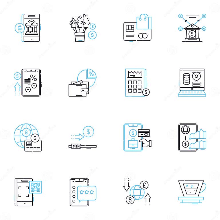 Distributed Ledgers Linear Icons Set. Blockchain, Decentralization ...