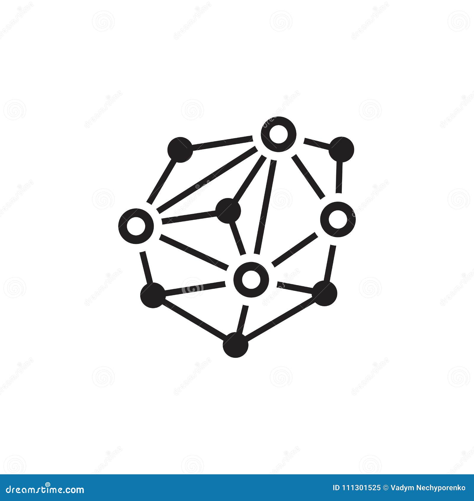 Distributed Network Icon. stock vector. Illustration of mining - 111301525