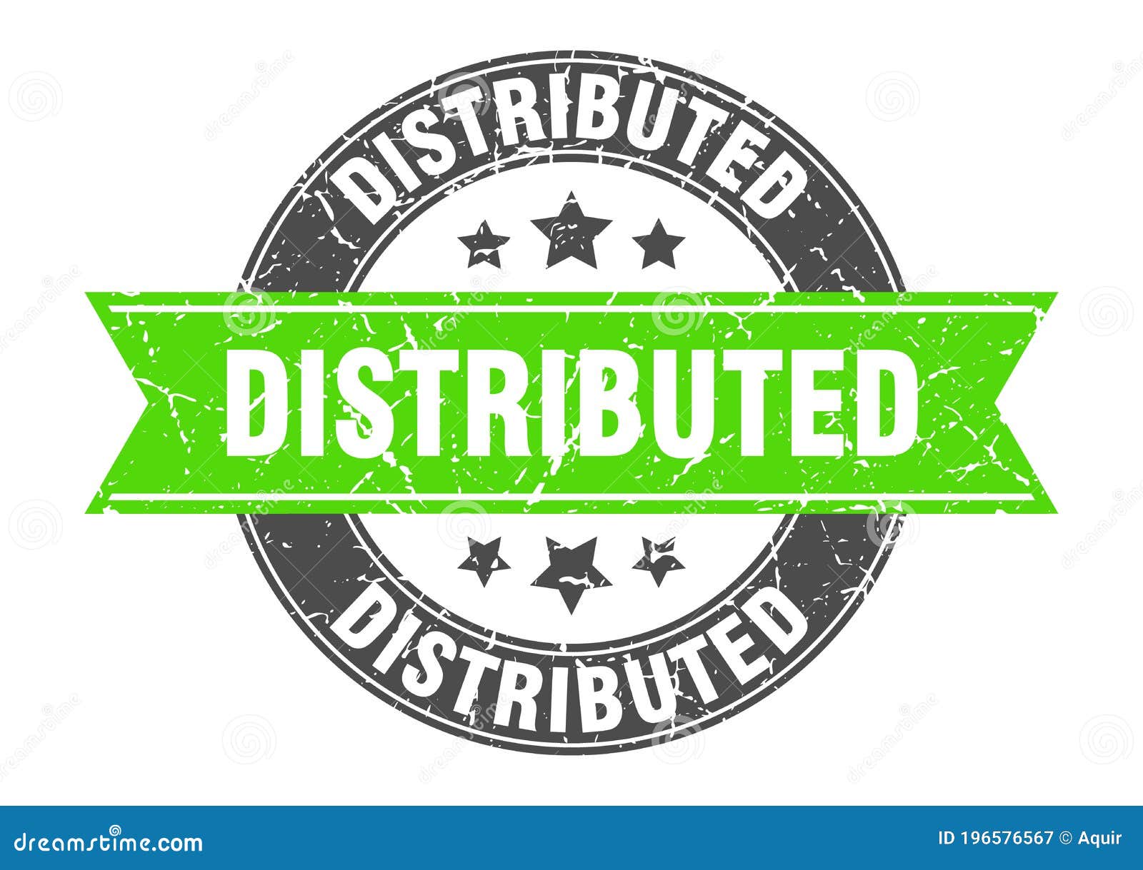 Distributed Round Stamp with Ribbon. Label Sign Stock Vector ...